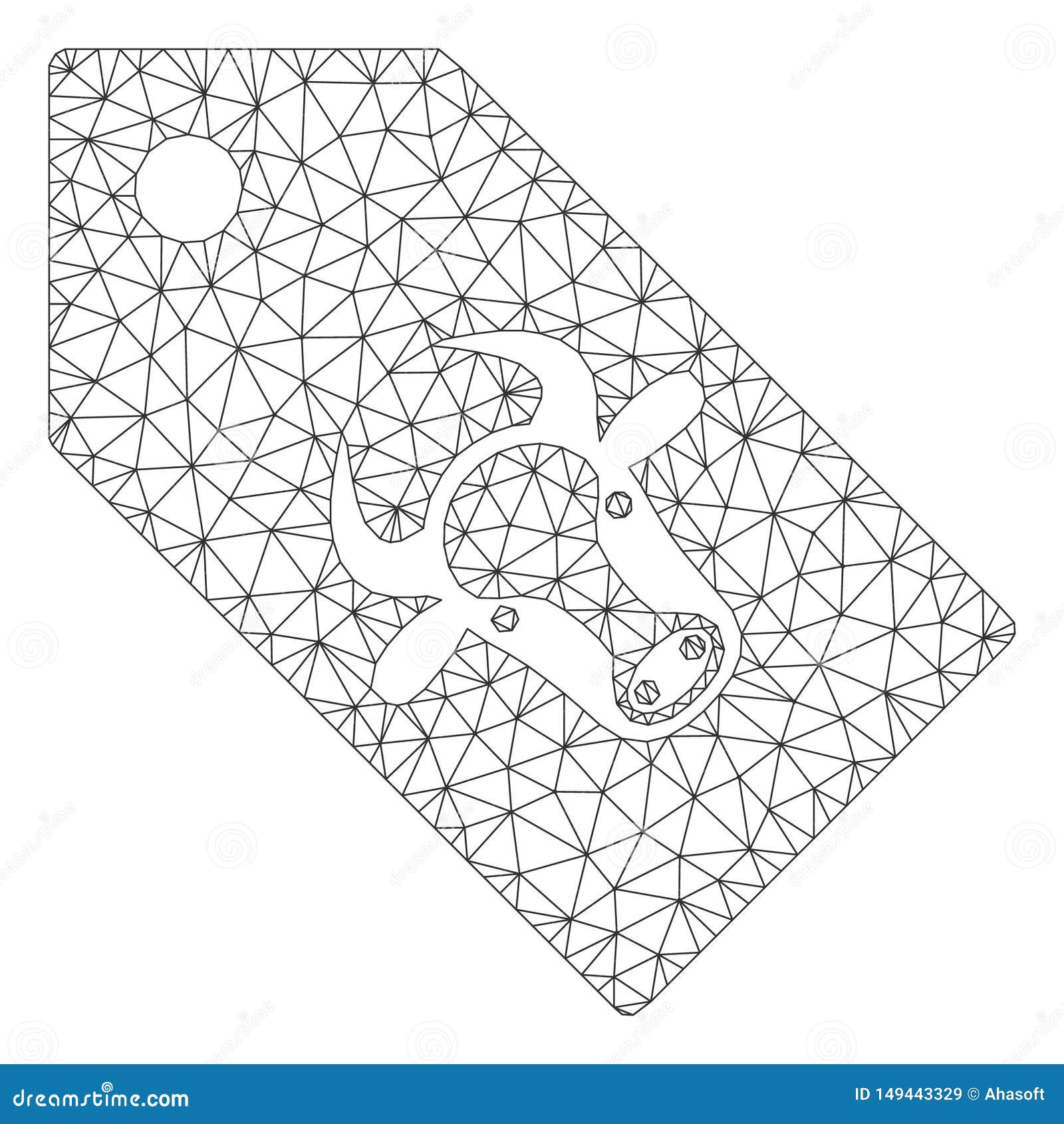 Bull Tag Polygonal Frame Vector Mesh Illustration Stock Vector ...