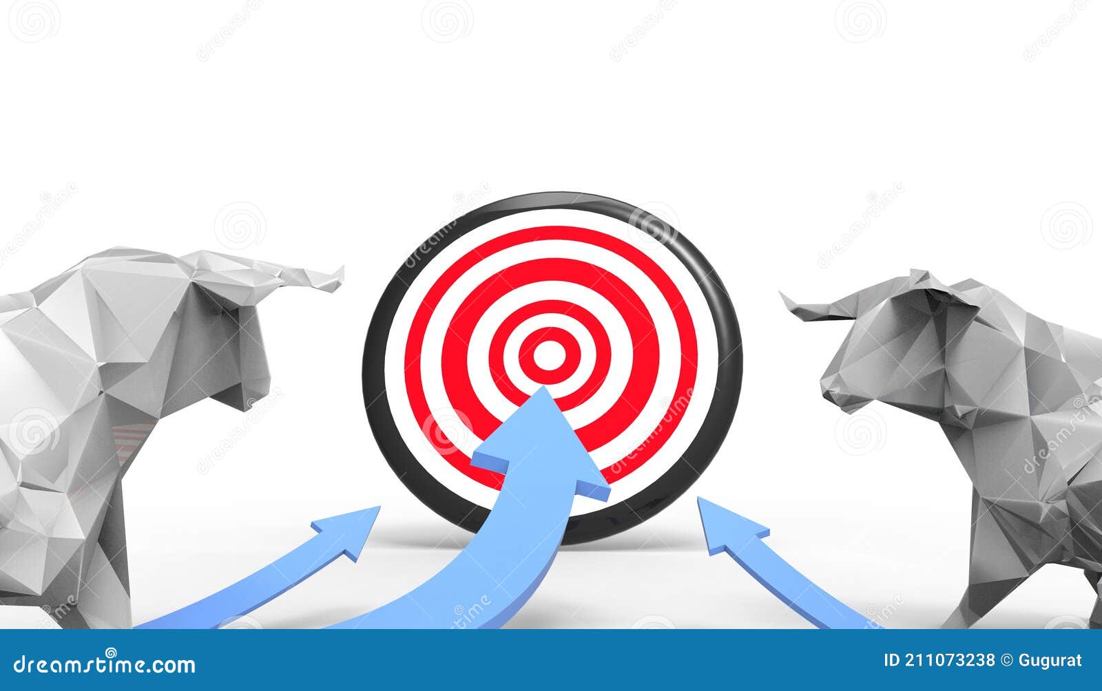 Bull and Target Board . Tactics of Targeting Winner Concept on White ...