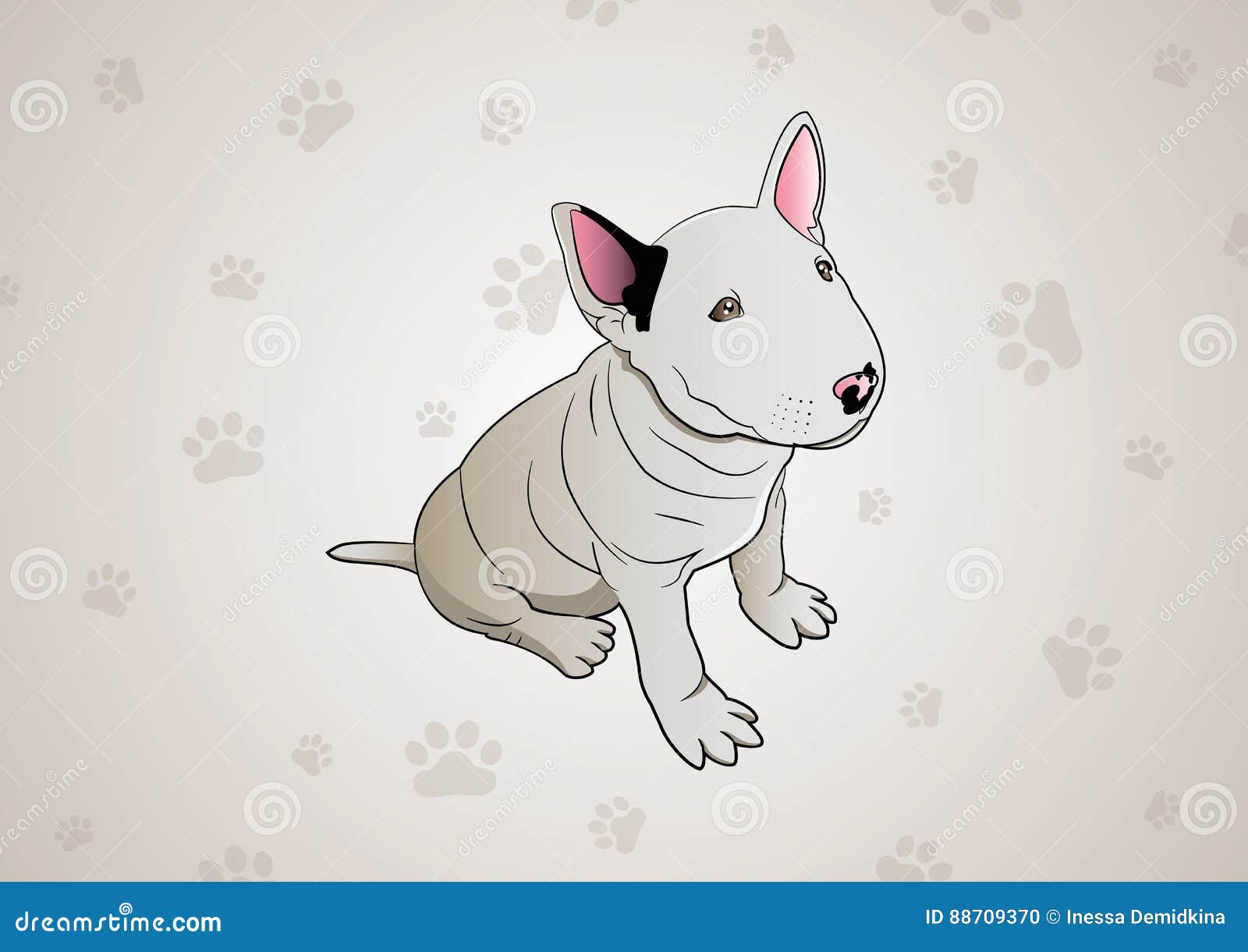 Bull terrier stock vector. Illustration of positivity - 88709370