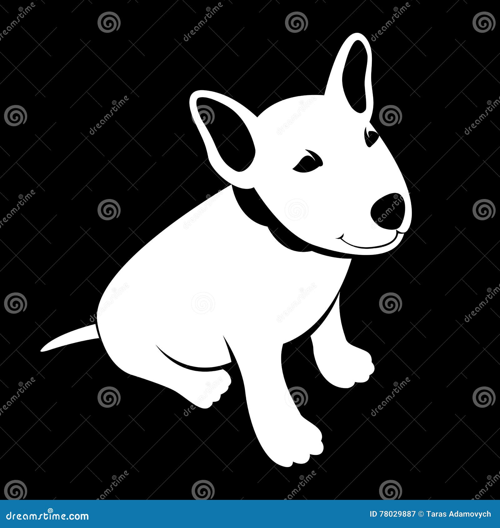 Bull Terrier Puppy Vector Style Flat Stock Vector - Illustration of ...