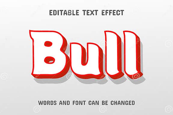 Bull Text - Editable Text Effect Stock Vector - Illustration of logo ...