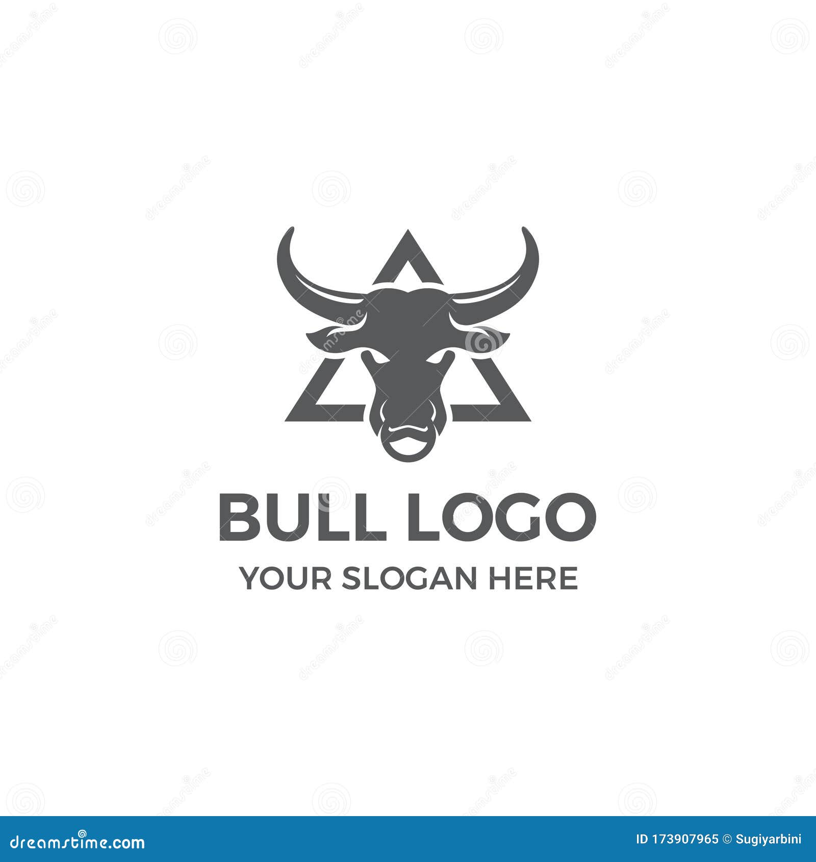 Logo bull triangle stock vector. Illustration of abstract - 173907965
