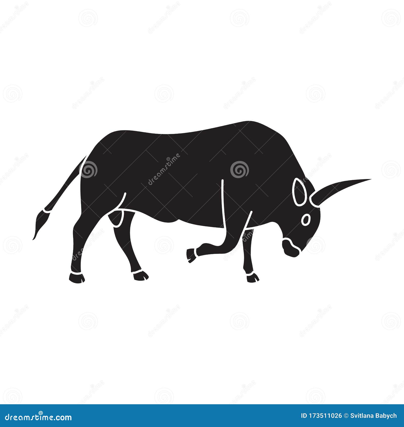 Bull Vector Icon.Black Vector Icon Isolated on White Background Bull ...