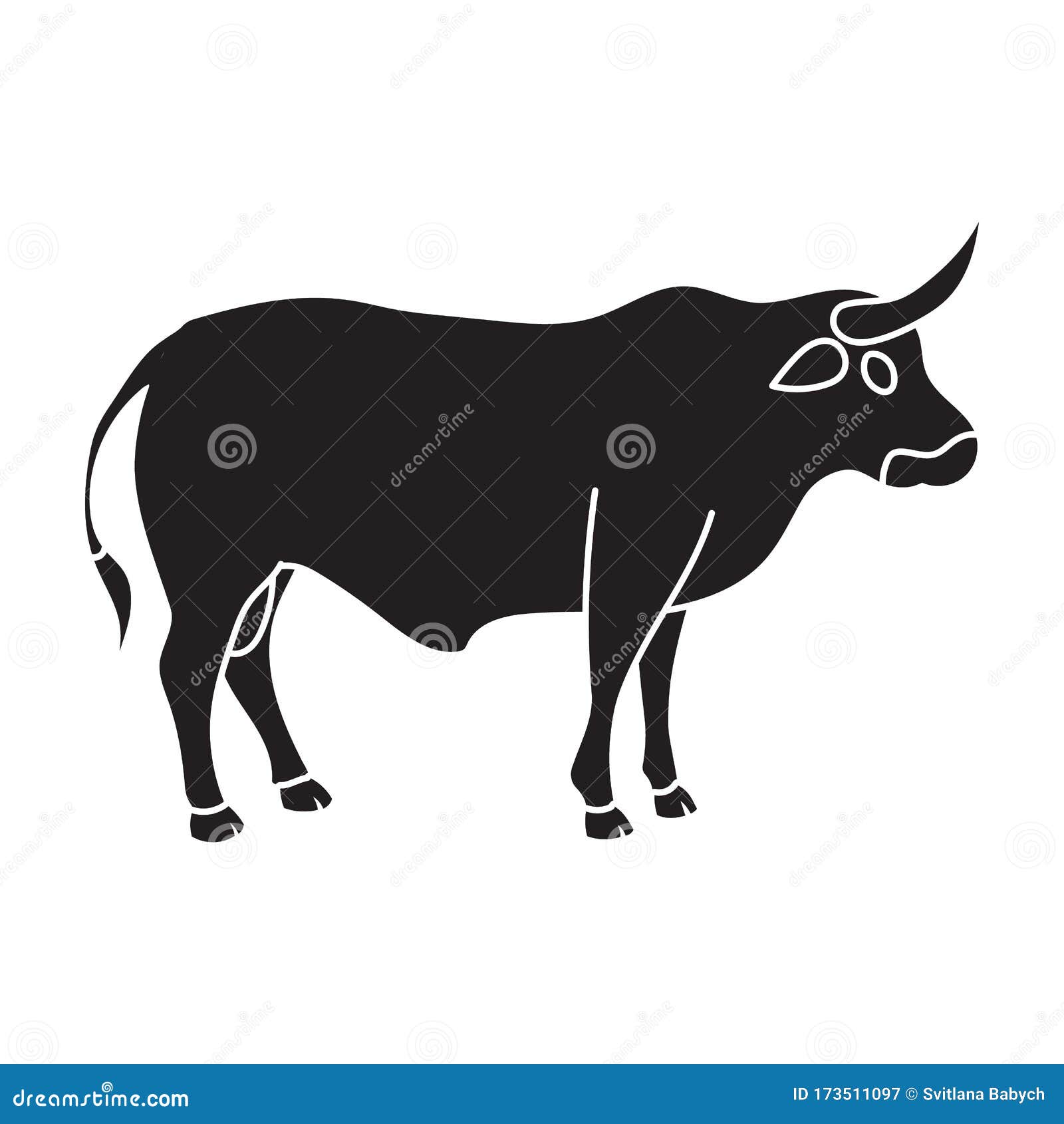 Bull Vector Icon.Black Vector Icon Isolated on White Background Bull ...