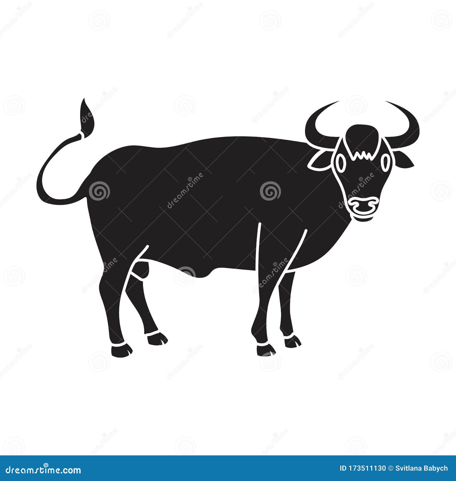 Bull Vector Icon.Black Vector Icon Isolated on White Background Bull ...