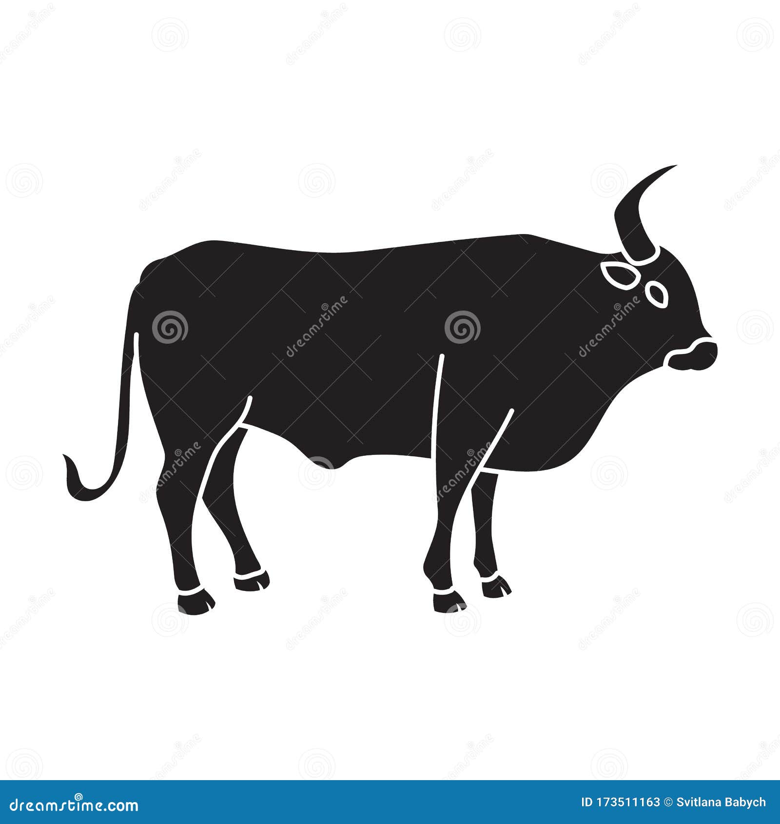 Bull Vector Icon.Black Vector Icon Isolated on White Background Bull ...