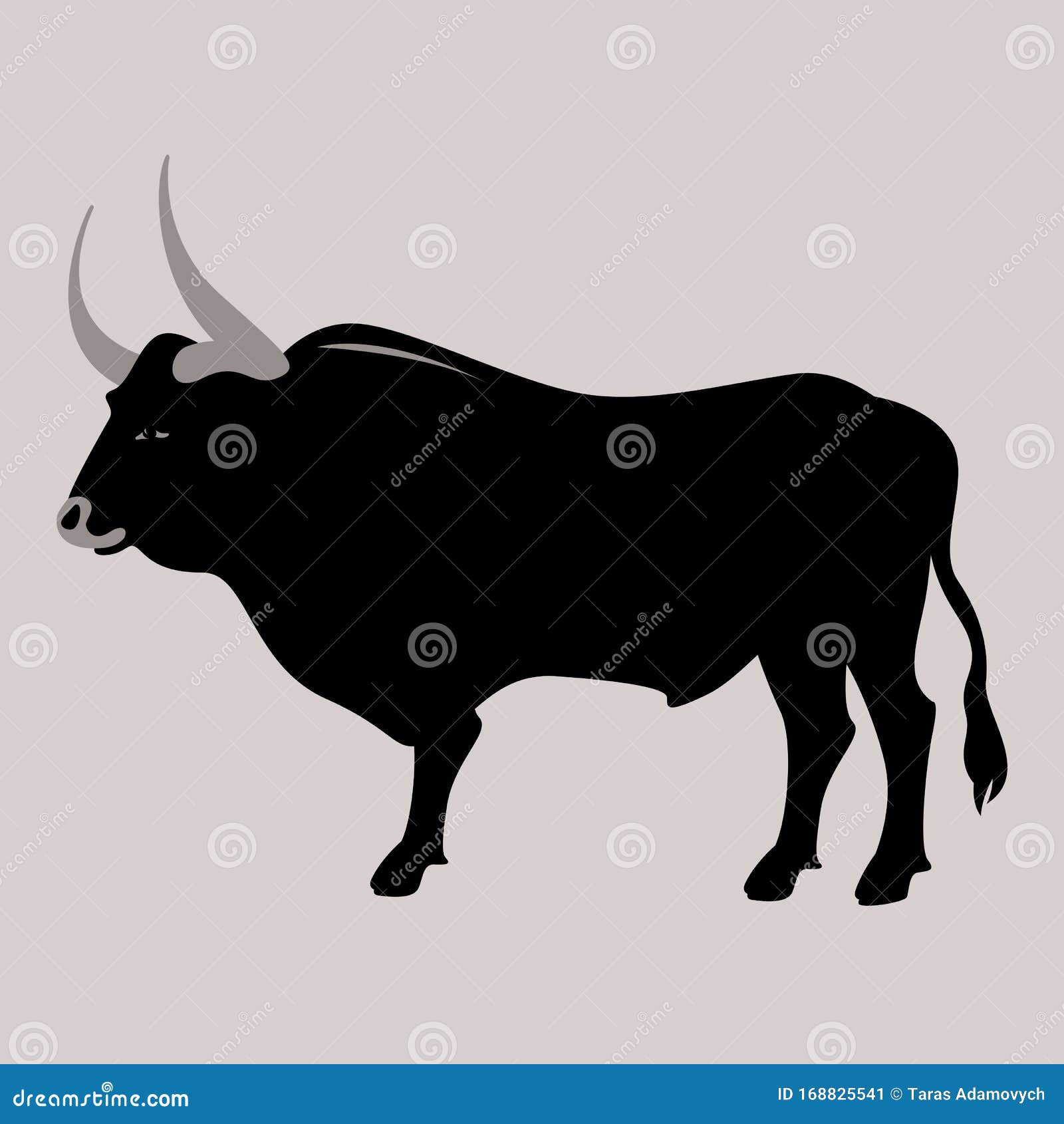 Bull Vector Illustration,profile View,flat Style Stock Vector ...