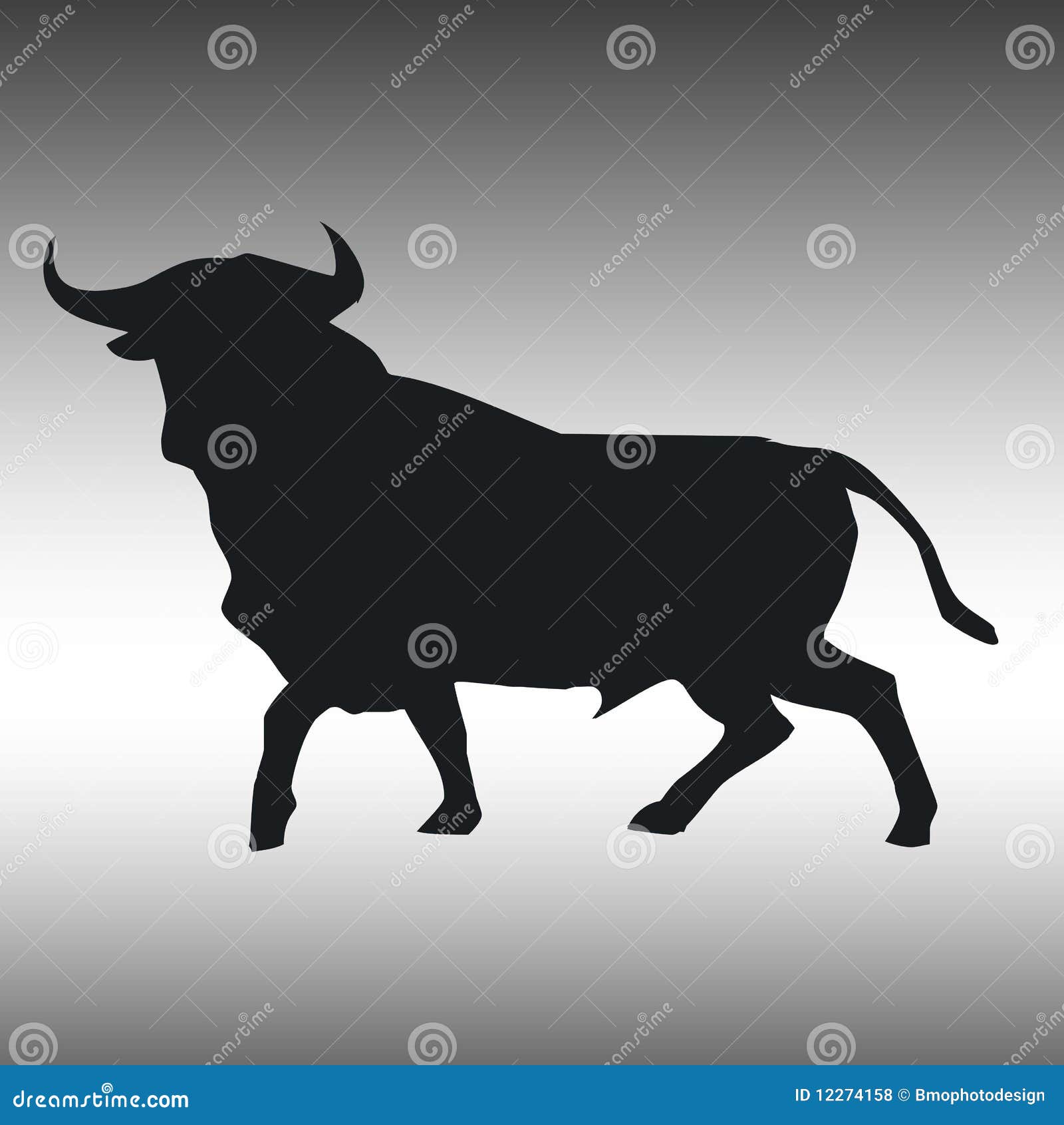 Bull Vector Illustration Black Silhouette | CartoonDealer.com #80858137