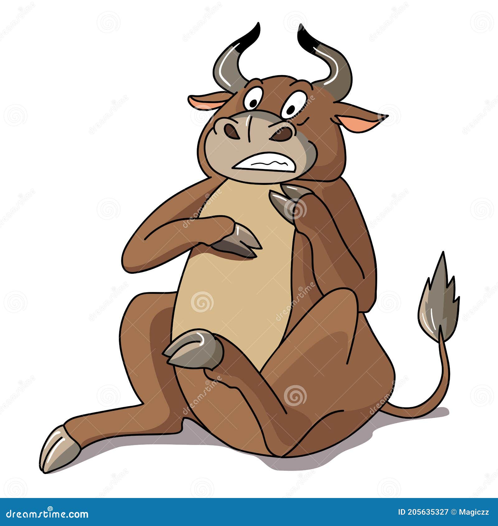 The Bull is Very Scared, Illustration Stock Vector - Illustration of ...