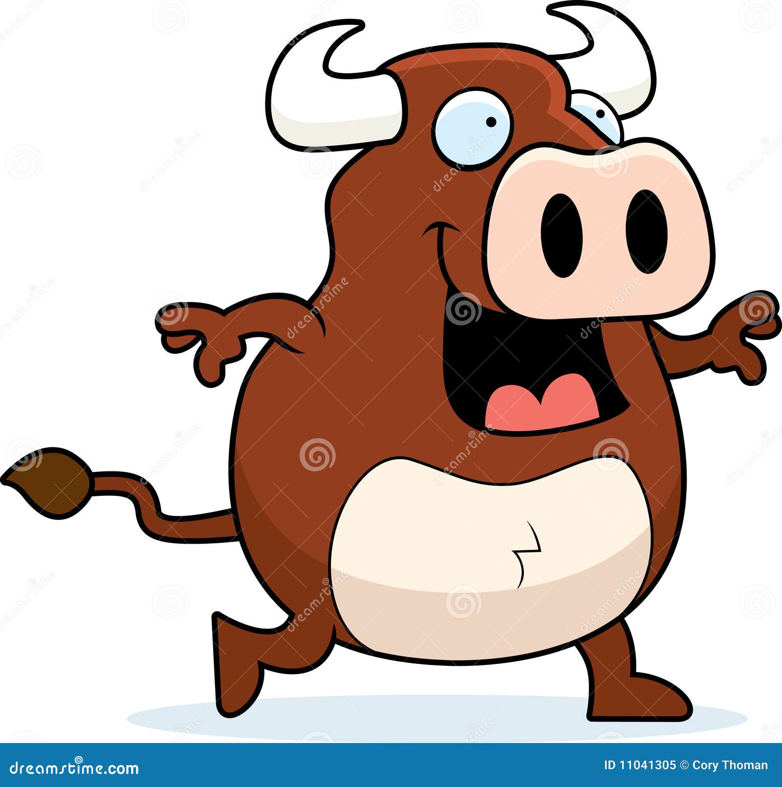 Bull Walking stock vector. Illustration of happy, livestock - 11041305