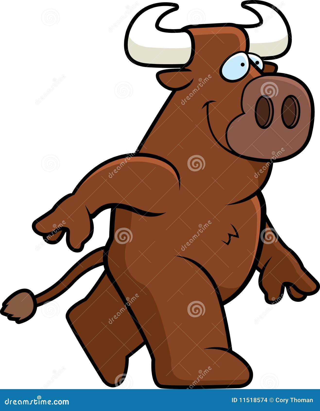 Bull Walking stock vector. Illustration of happy, walking - 11518574