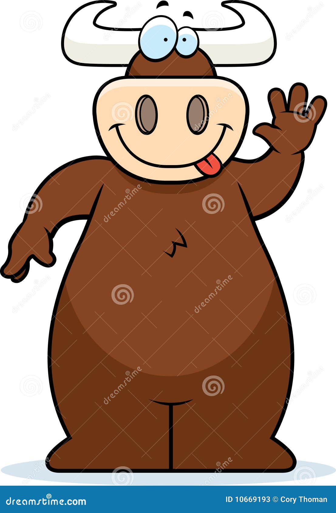 Bull Waving stock vector. Illustration of smiling, bull - 10669193
