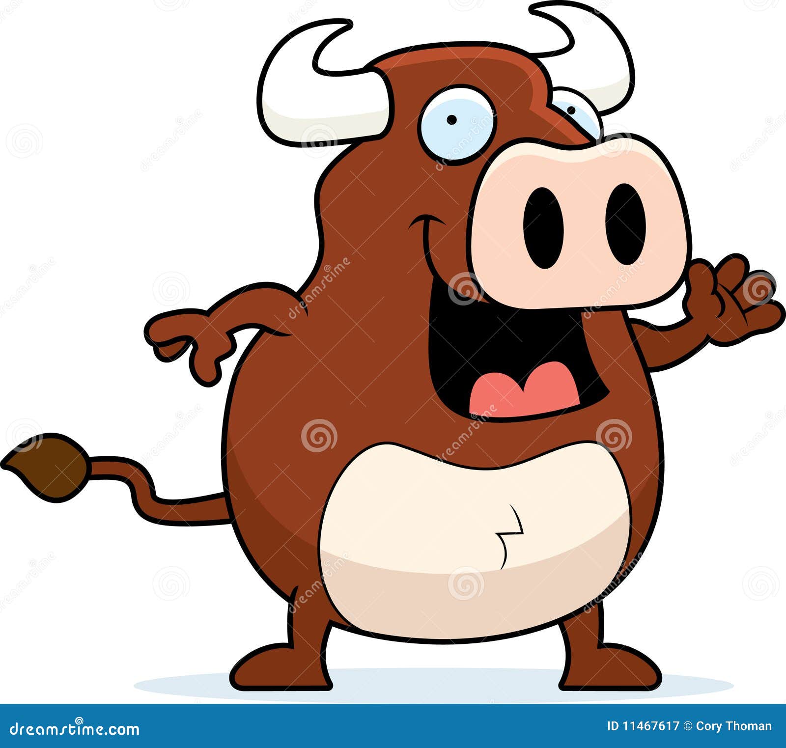 Bull Waving stock vector. Illustration of smiling, bull - 11467617