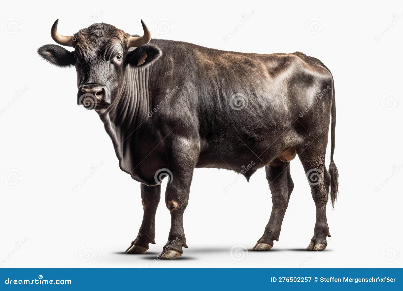 Bull on White Background stock illustration. Illustration of animal ...