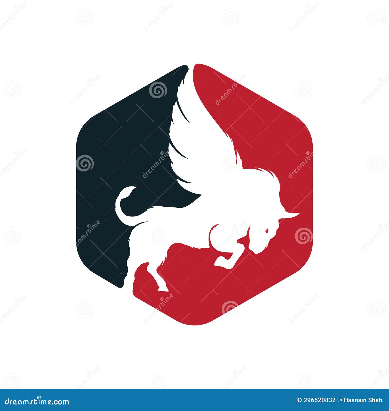 Flying Bull Icon Vector Illustration Stock Illustration - Illustration ...