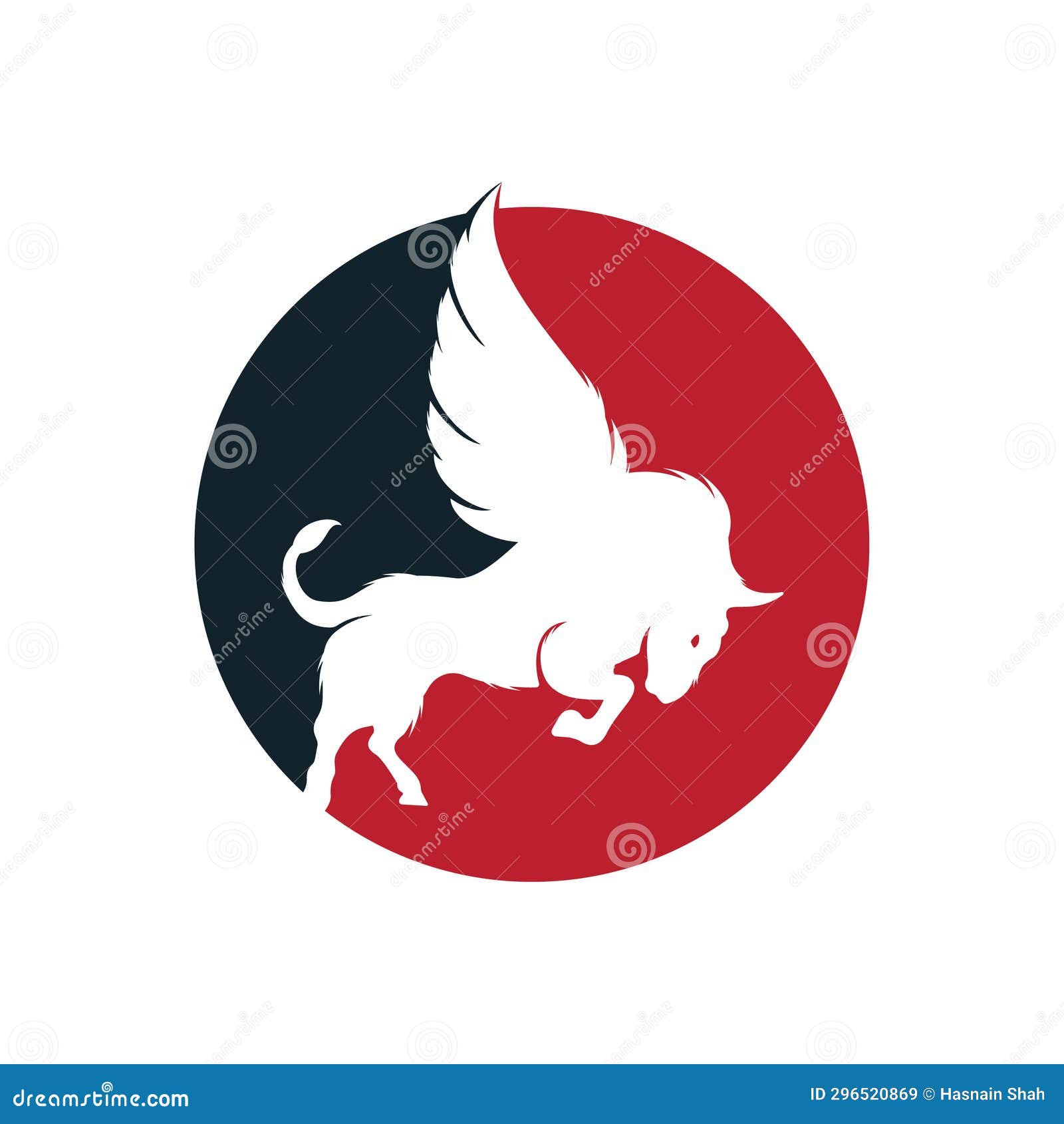 Flying Bull Icon Vector Illustration Stock Illustration - Illustration ...