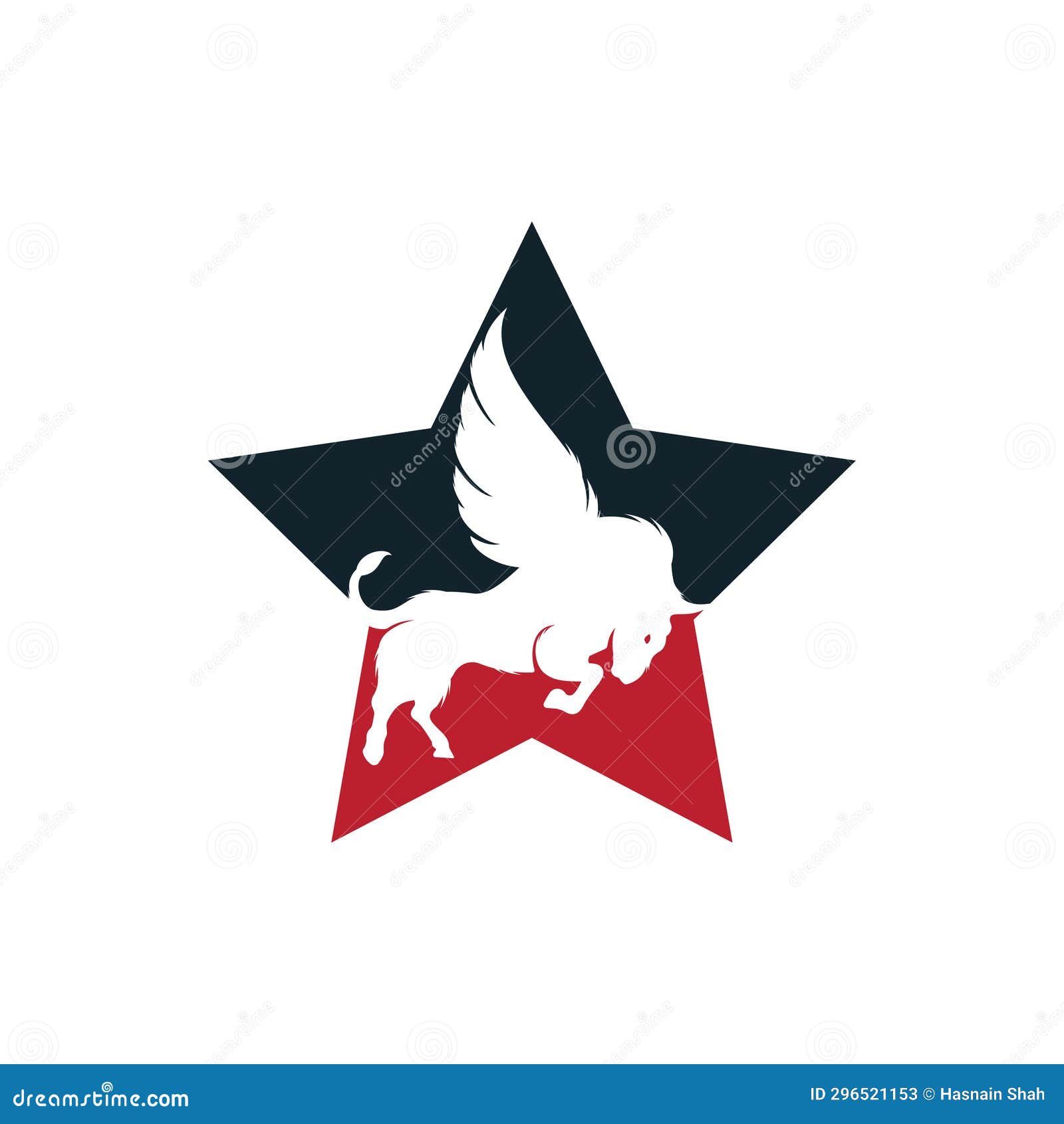 Flying Bull Icon Vector Illustration Stock Vector - Illustration of ...