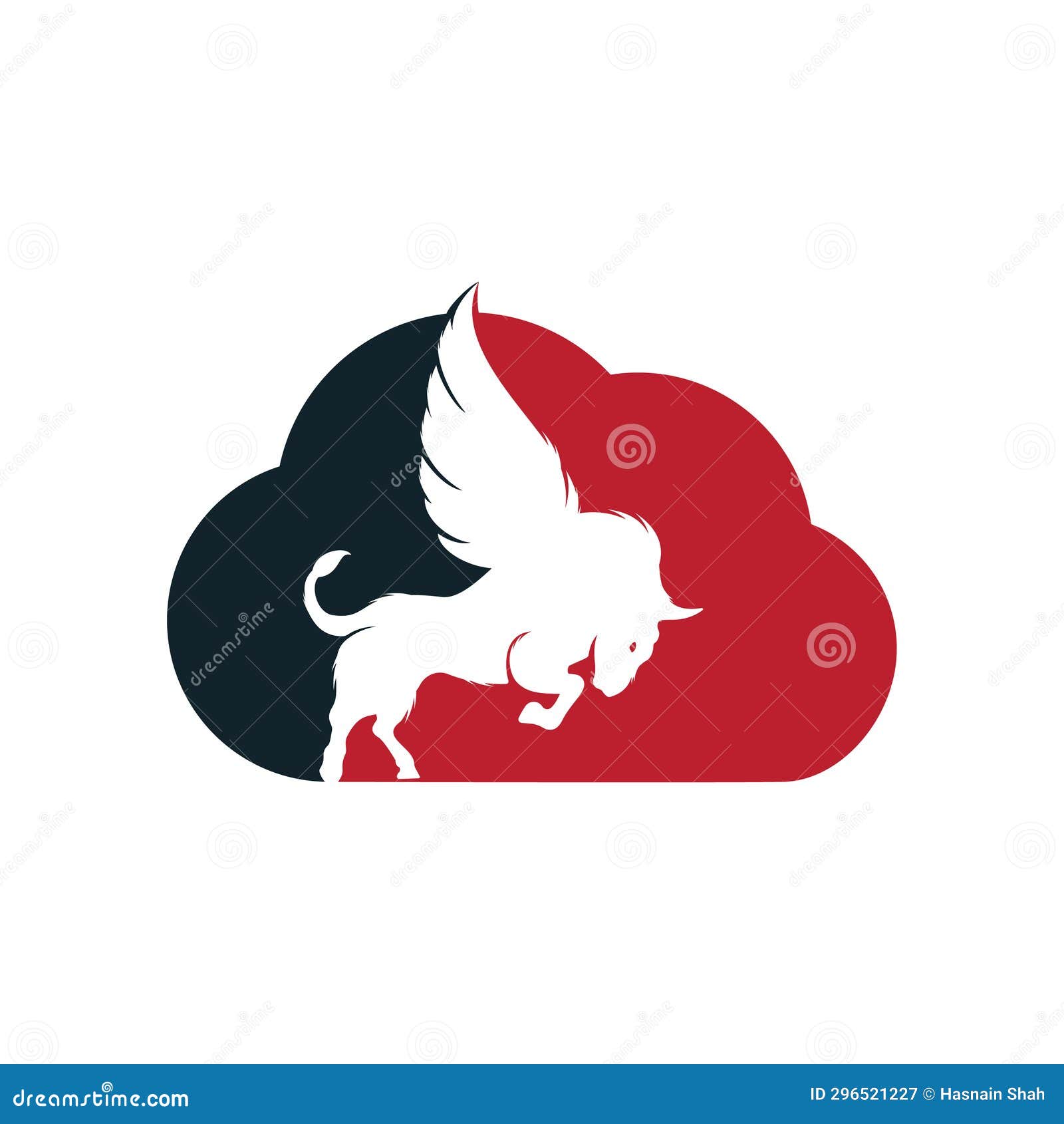 Flying Bull Icon Vector Illustration Stock Vector - Illustration of ...
