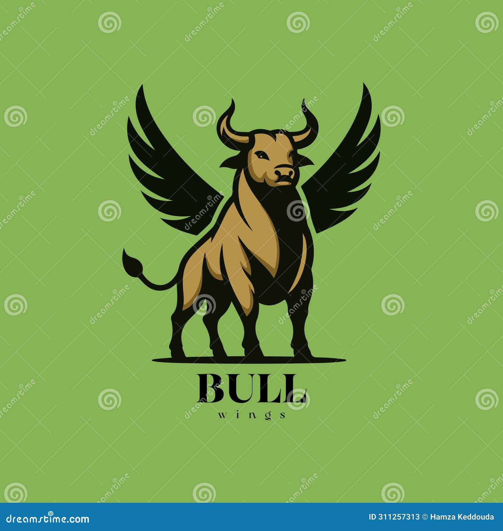 Bull wings logo stock illustration. Illustration of template - 311257313