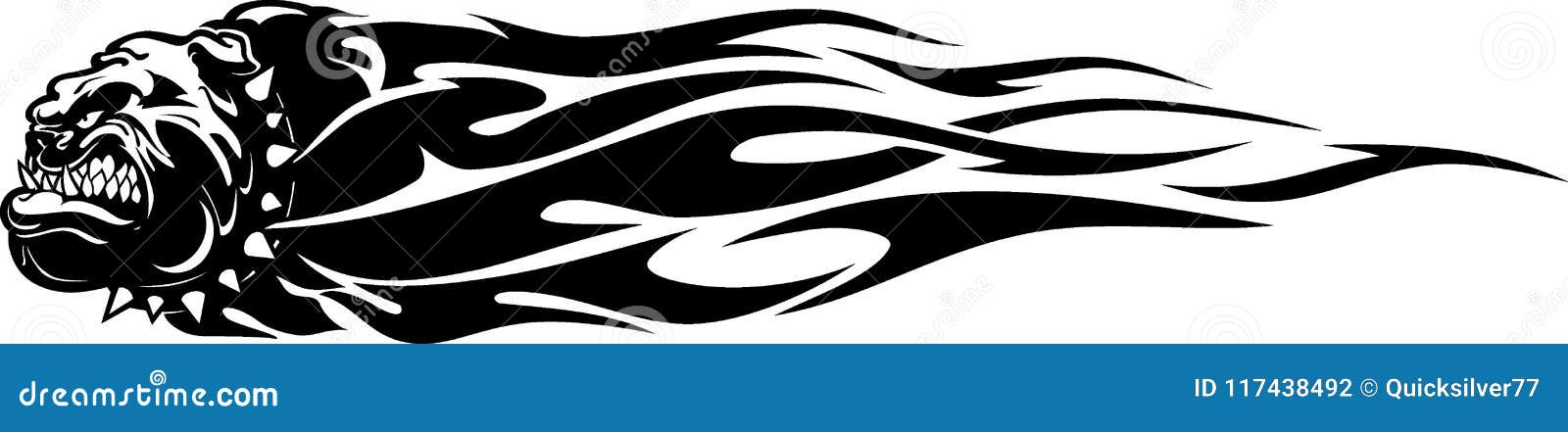 Bulldog Head Flame stock vector. Illustration of angry - 117438492