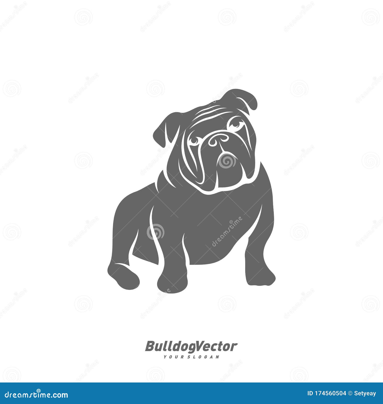 Bulldog Logo Design Vector Template. Silhouette Of Bulldog Design ...
