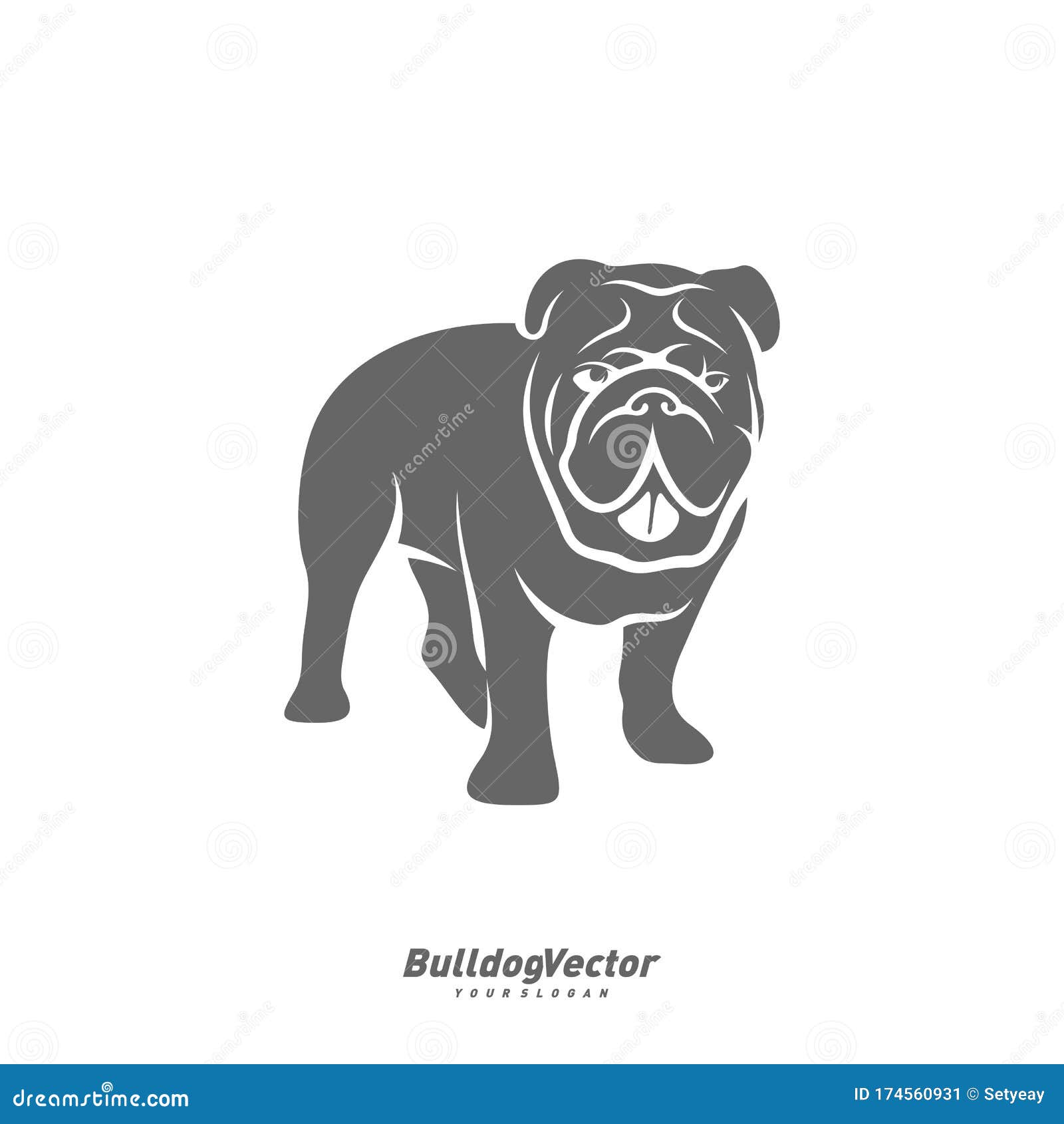 Bulldog Logo Design Vector Template. Silhouette of Bulldog Design ...