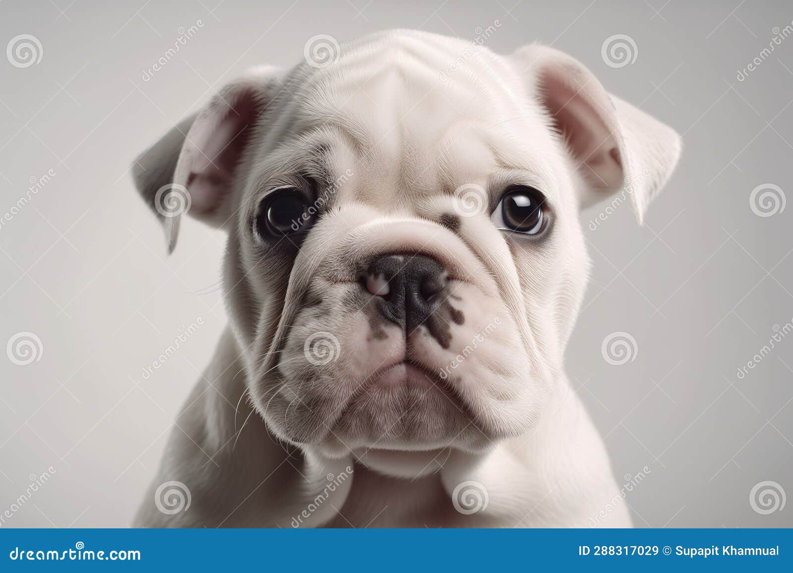Bulldog S Cute Straight Face Stock Illustration - Illustration of ...