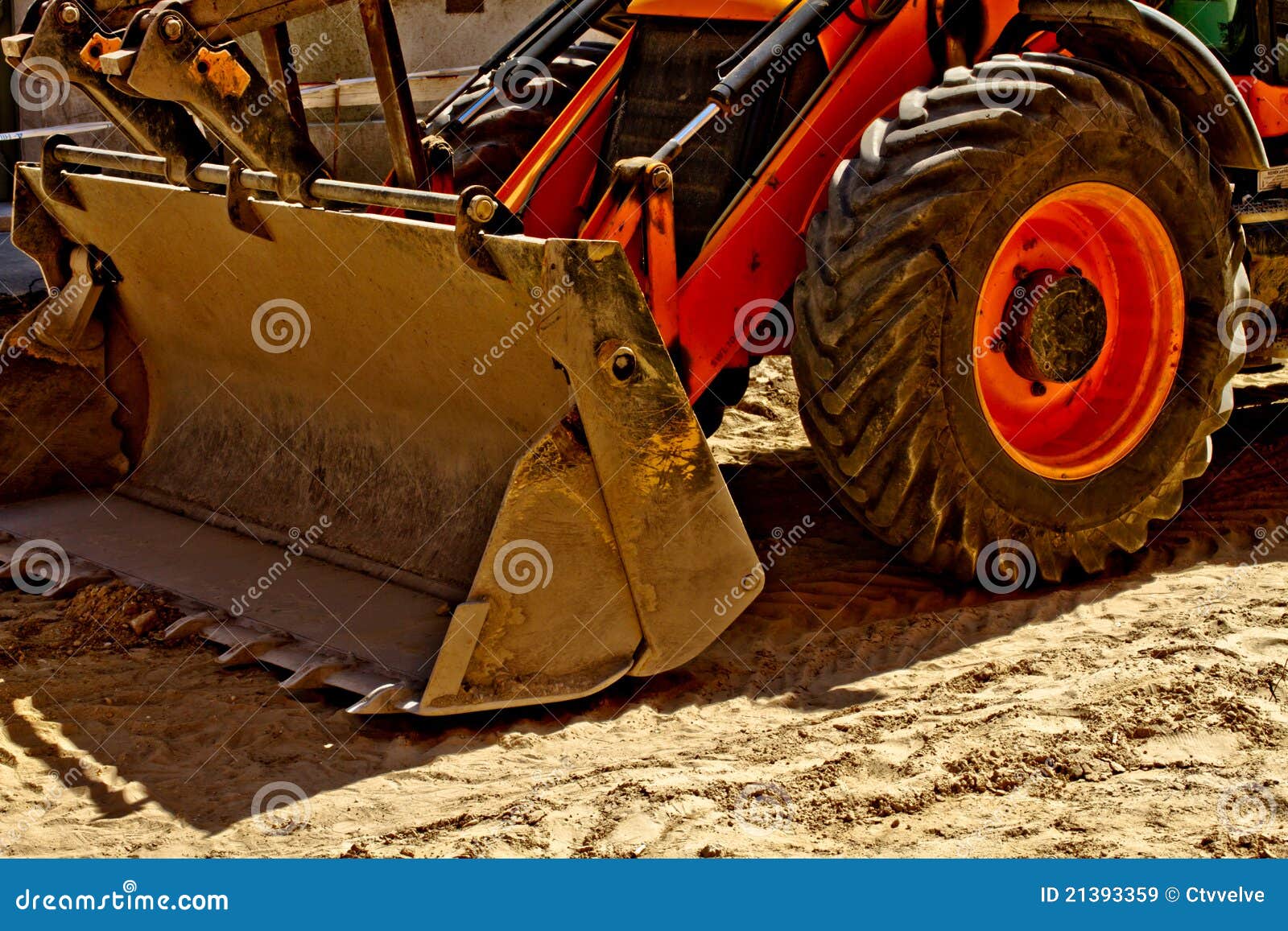 Excavator Bulldoser Caterpillar Closeup Track Construction Site Digger ...