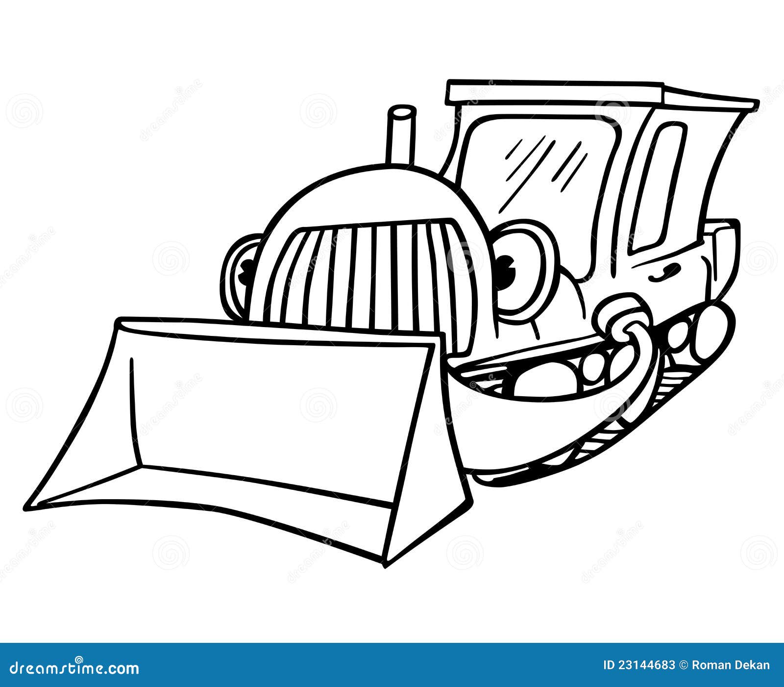 Bulldozer Cartoon Vector | CartoonDealer.com #23144683