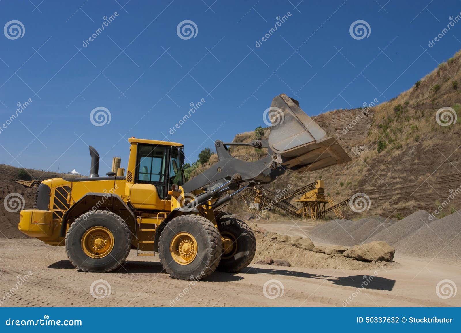 Bulldozer in action stock photo. Image of loader, earthmoving - 50337632
