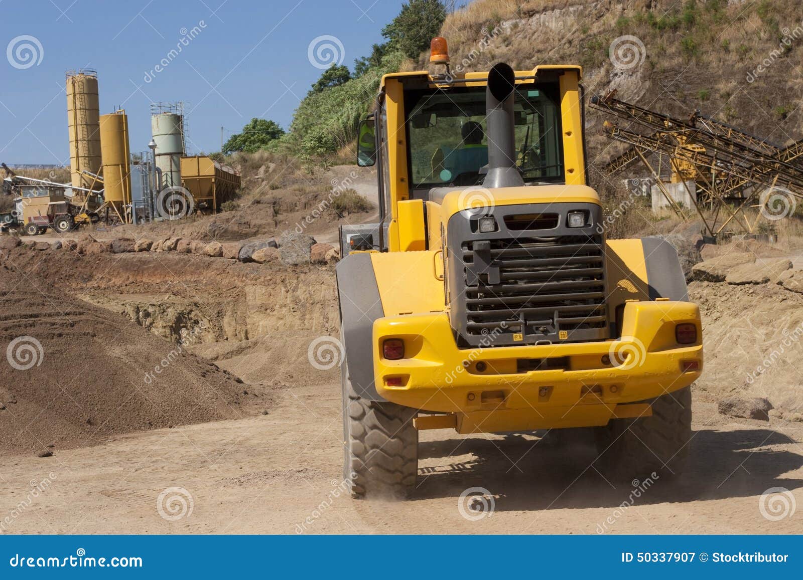 Bulldozer in action stock image. Image of earth, extraction - 50337907
