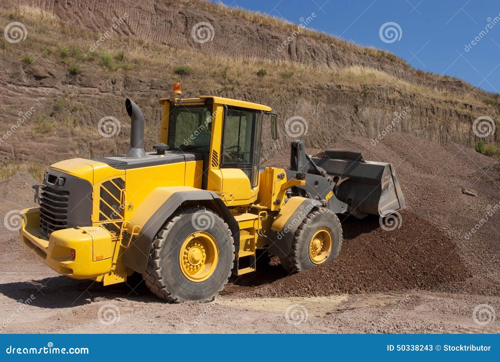 Bulldozer in action stock image. Image of inert, excavating - 50338243