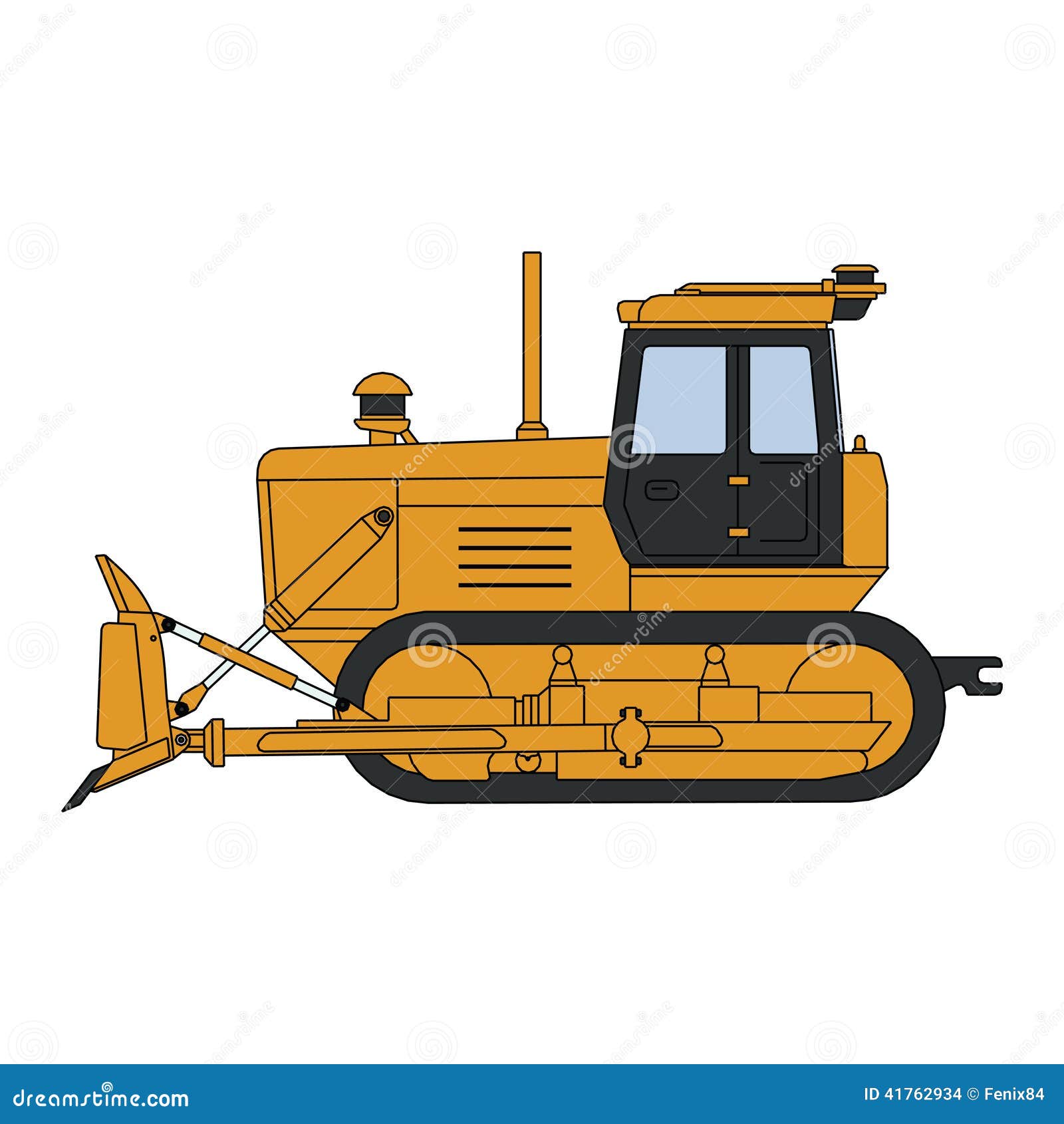 Bulldozer with blade stock vector. Illustration of background - 41762934