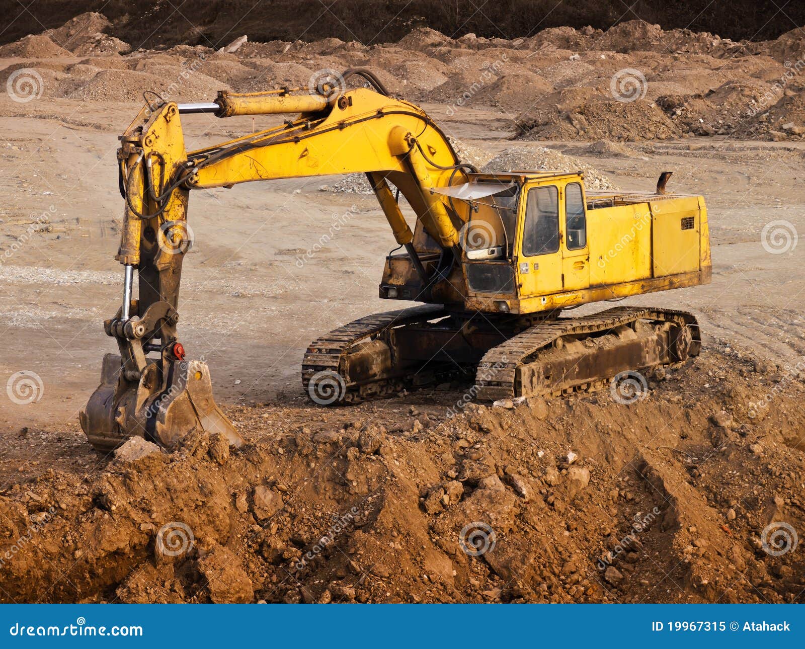 Bulldozer on a break stock image. Image of landscape - 19967315