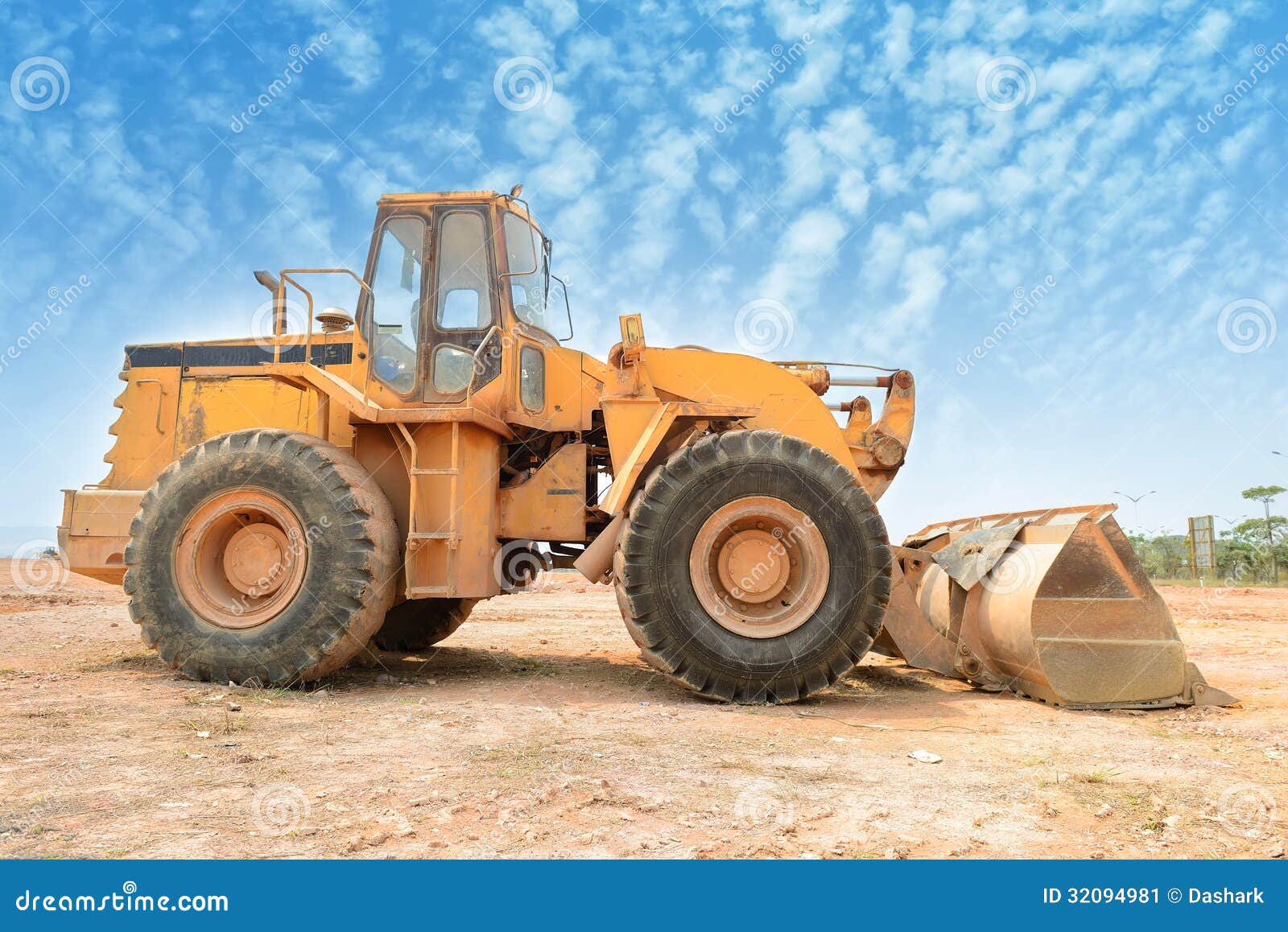 Bulldozer on building site stock image. Image of mover - 32094981