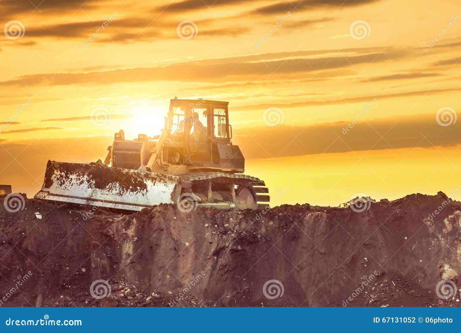 Bulldozer in the Building Site. Stock Photo - Image of machine, heavy ...