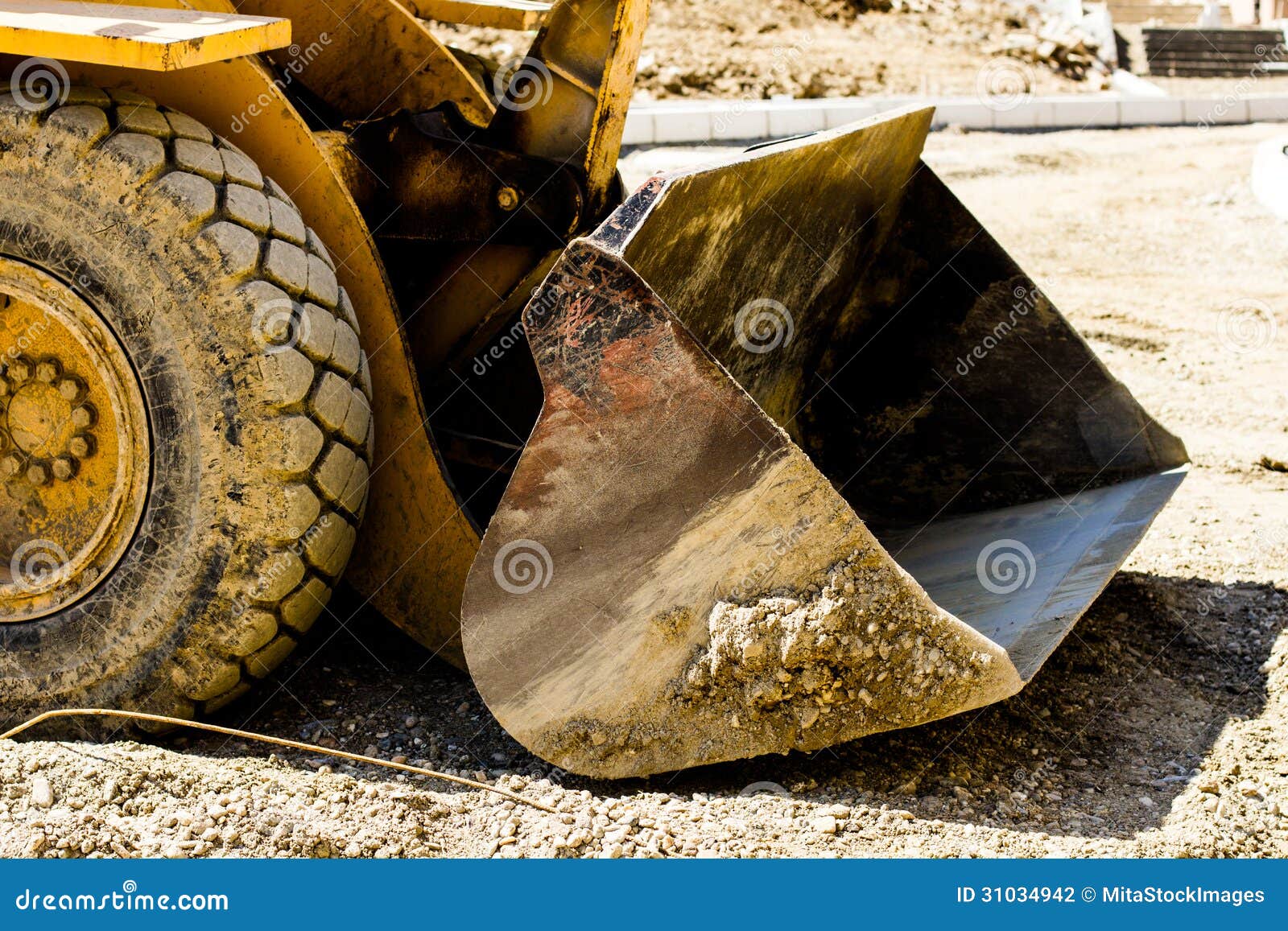 Bulldozer on building site stock photo. Image of technics - 31034942
