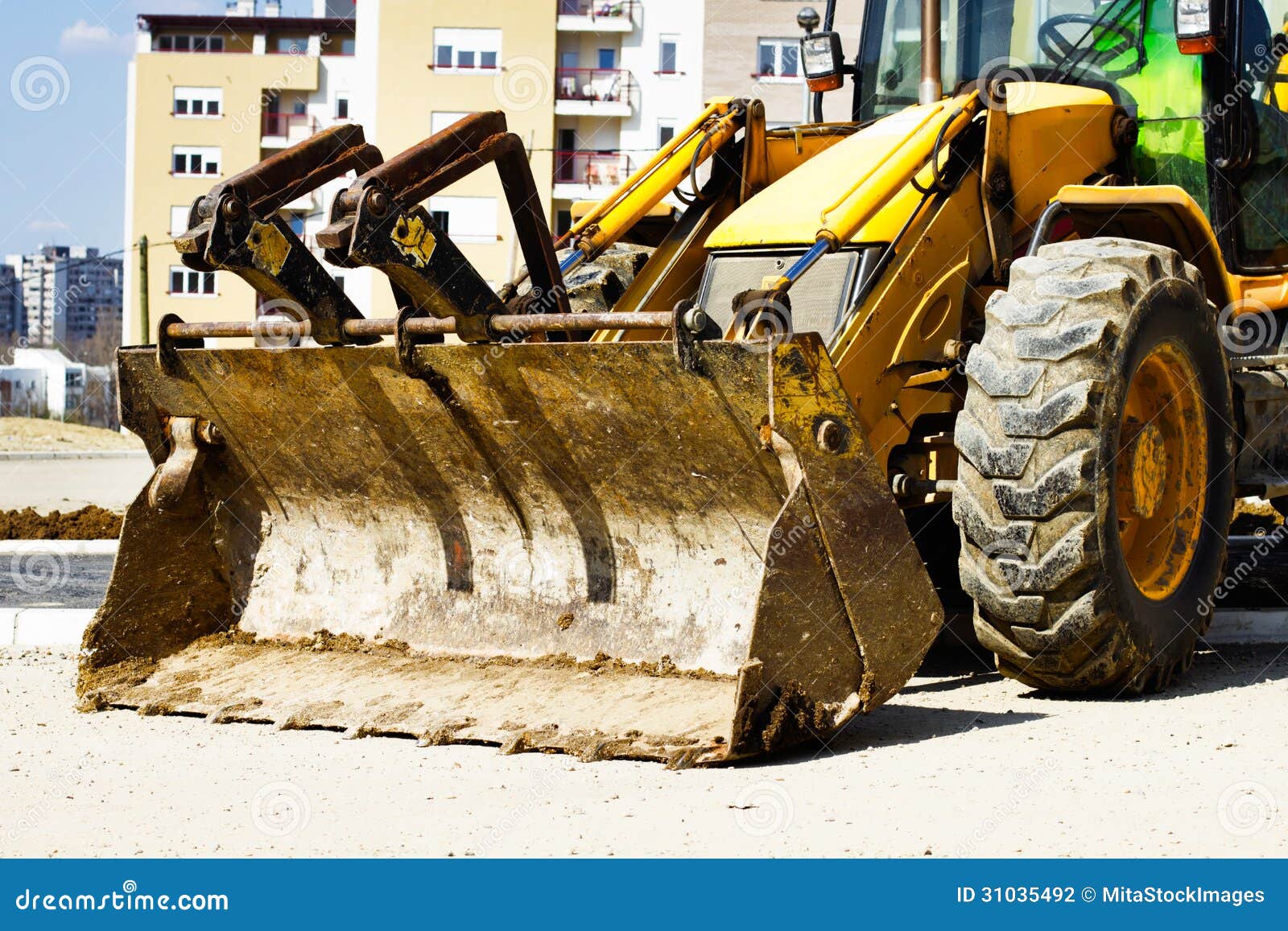 Bulldozer on building site stock photo. Image of removal - 31035492