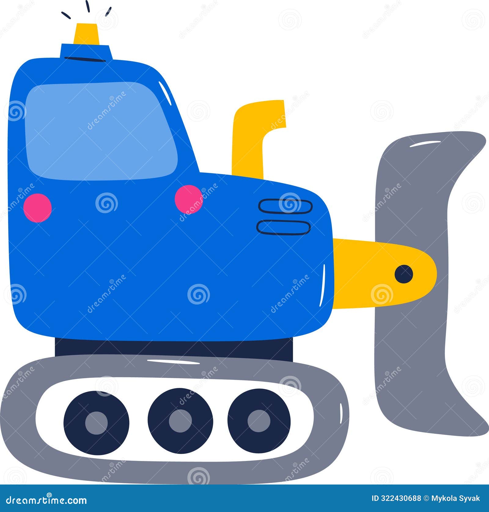 Bulldozer Cartoon Vehicle stock vector. Illustration of collection ...
