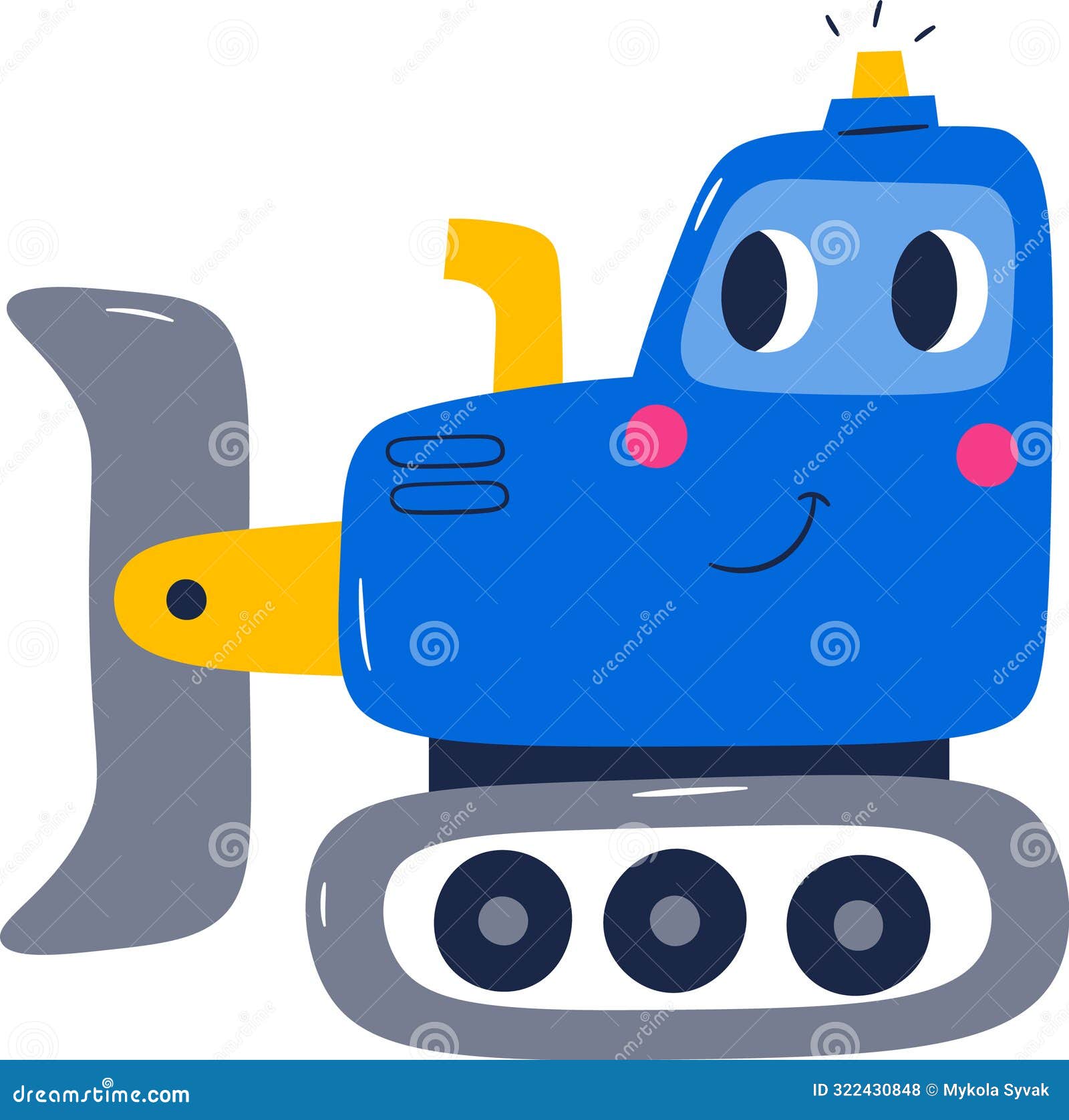 Bulldozer Character Cartoon Vehicle Stock Vector - Illustration of ...