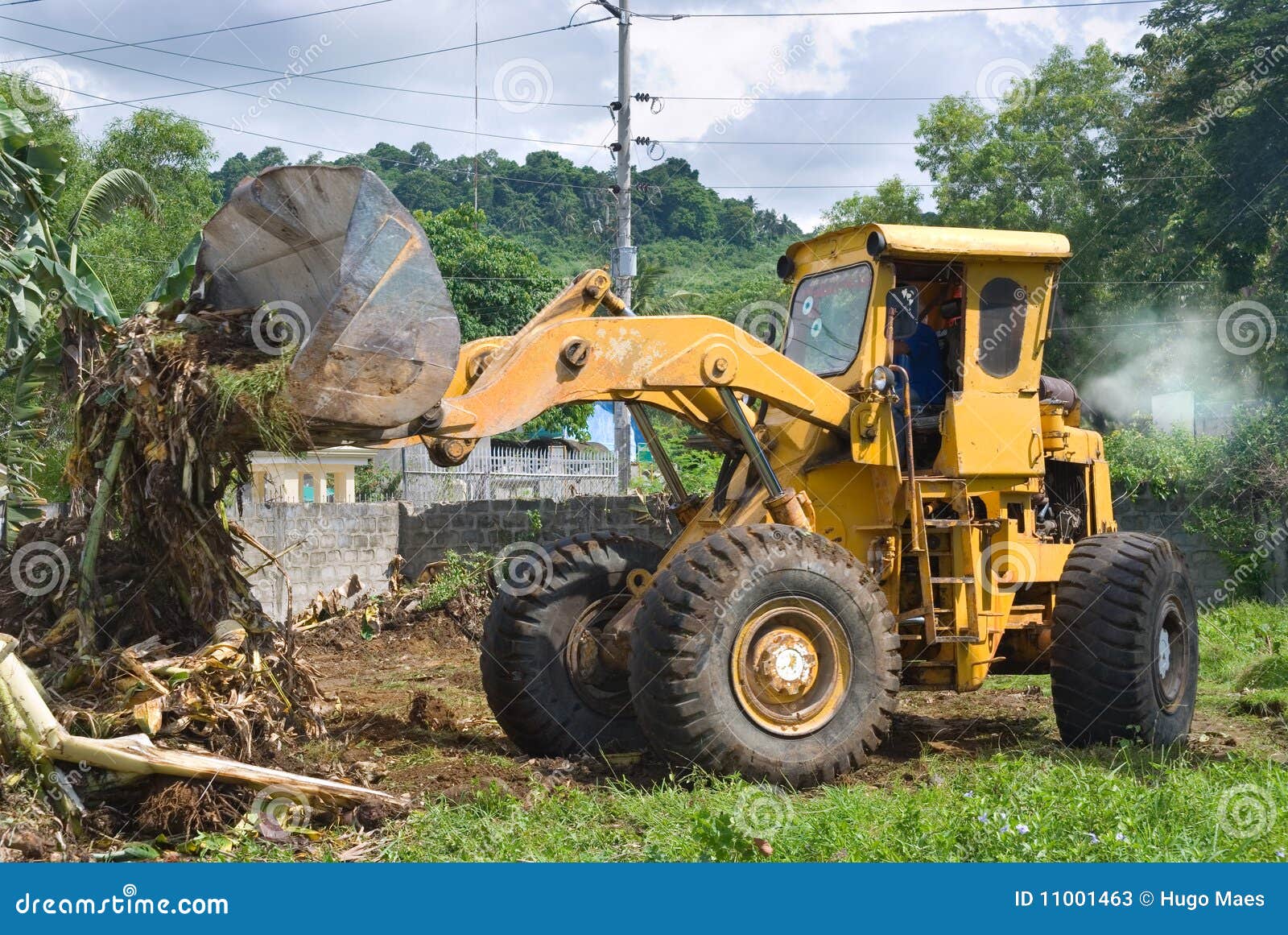 Bulldozer clearing bush stock image. Image of flatten - 11001463