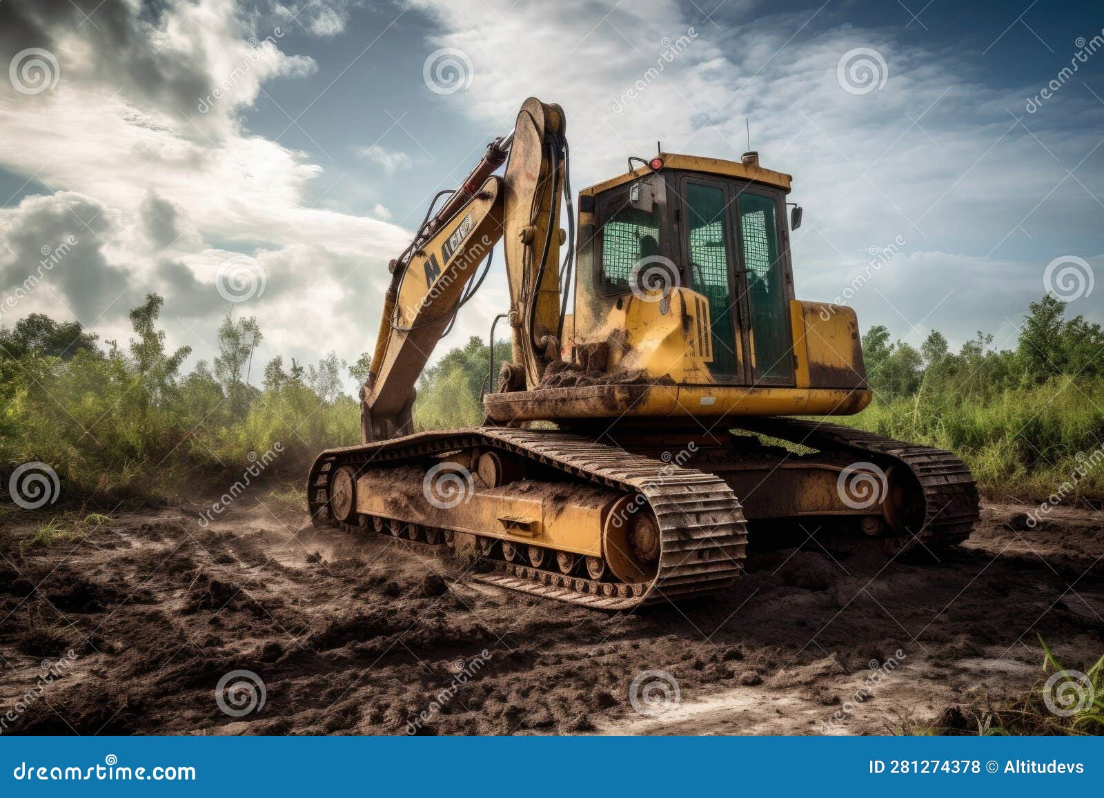A Bulldozer Clearing Acres Of Trees And Vegetation To Make Way For A ...