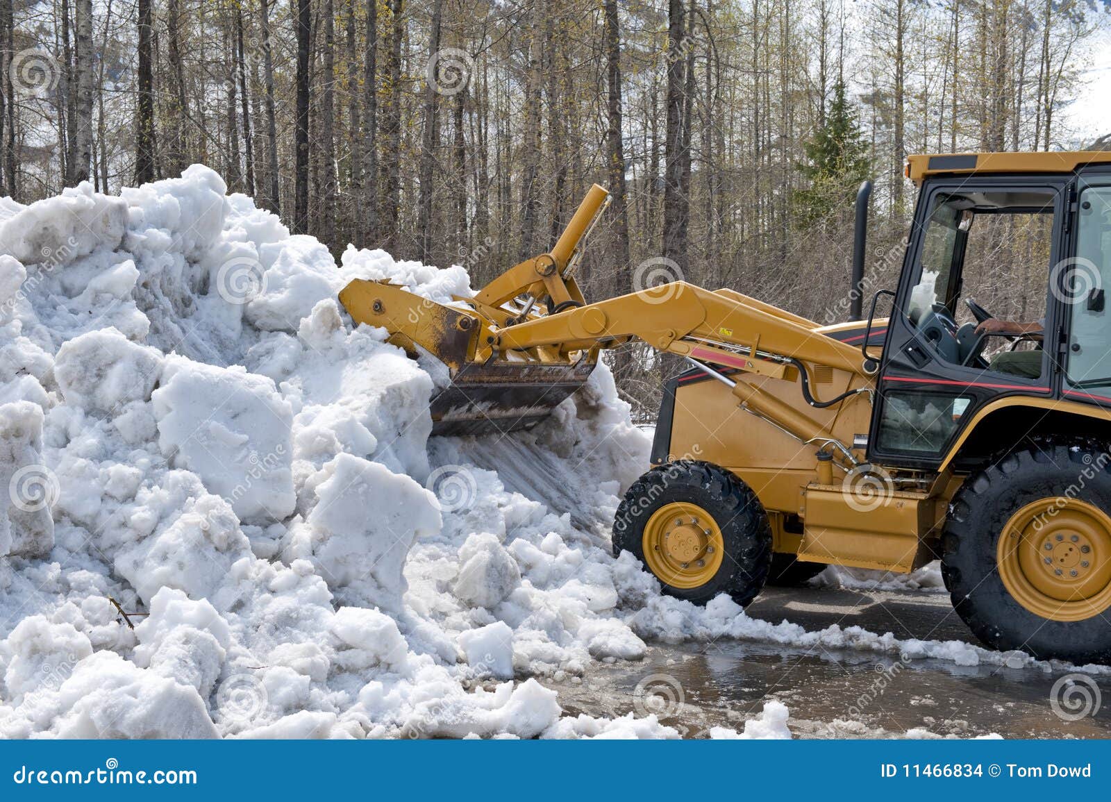 Bulldozer clearing snow stock photo. Image of moving - 11466834
