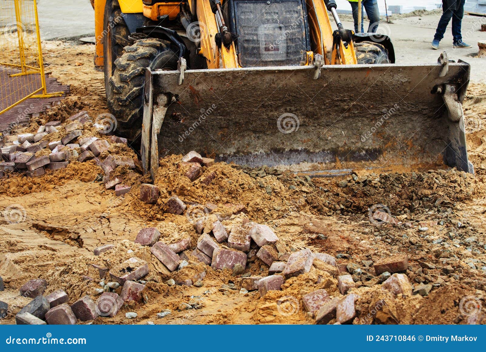 A Bulldozer Clears the Area for the Construction of a New, Pedestrian ...