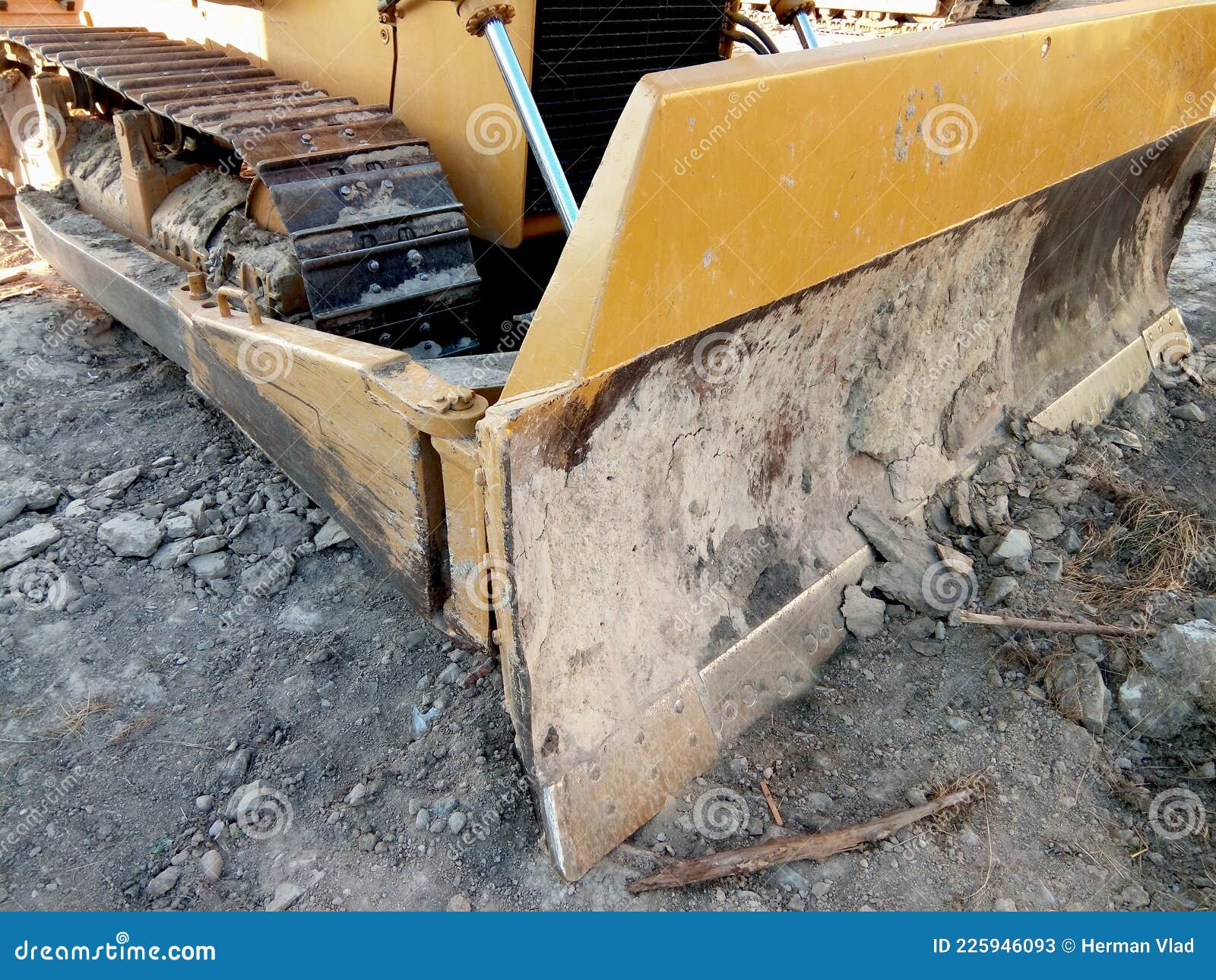 A bulldozer - close up stock image. Image of work, machine - 225946093