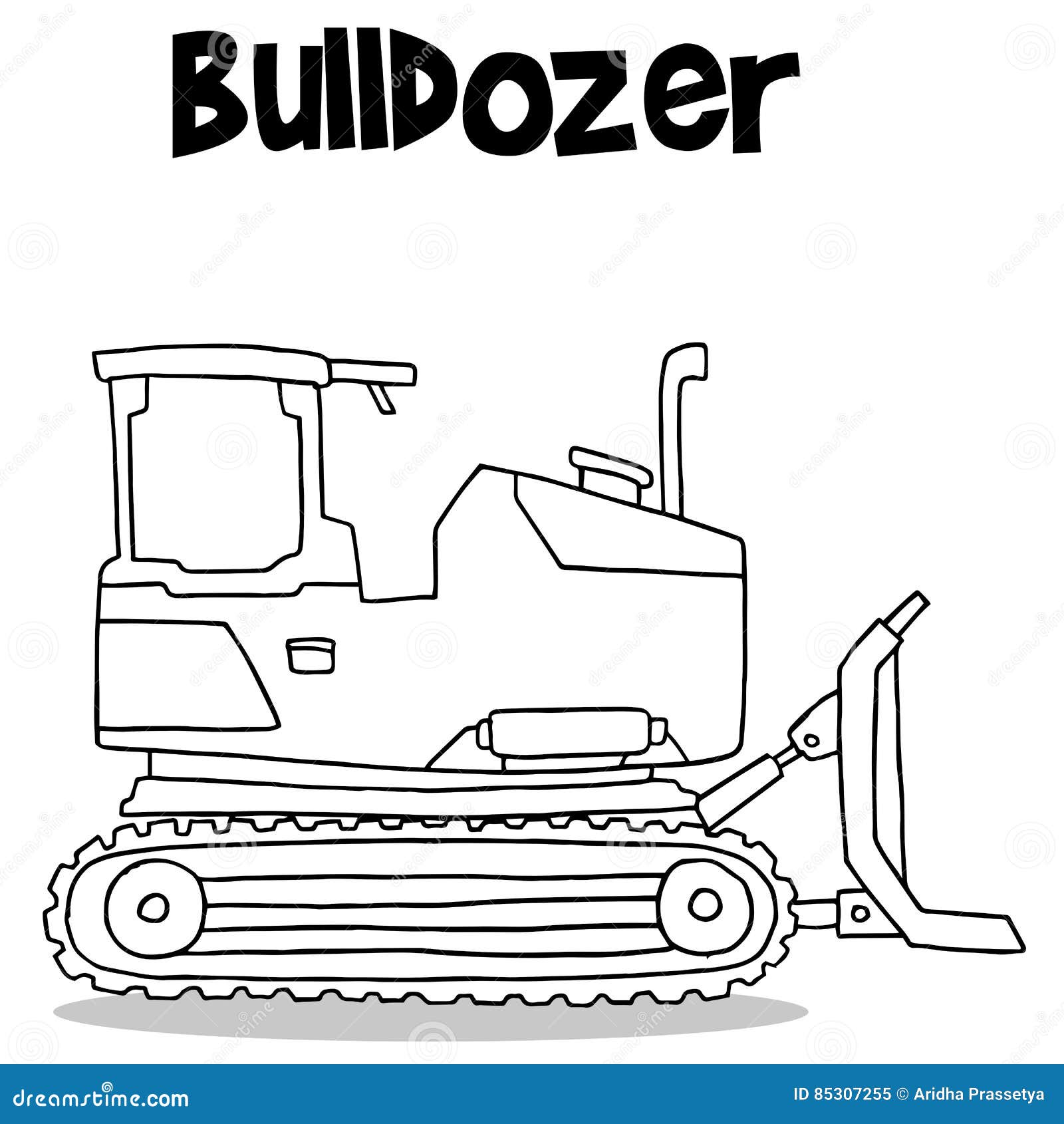 Bulldozer Collection with Hand Draw Stock Vector - Illustration of ...