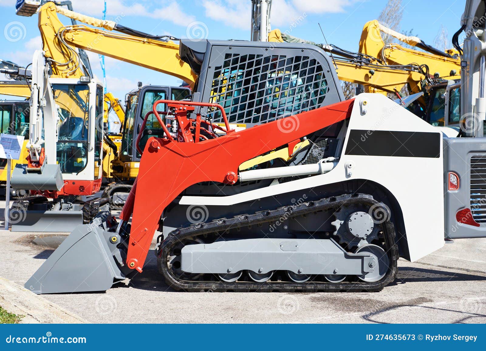 Bulldozer on Construction Exhibition Stock Image - Image of earthmover ...