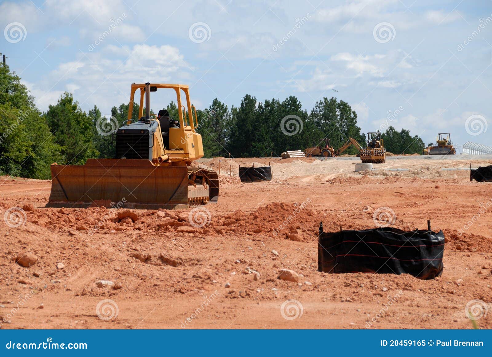 Bulldozer on Construction Site Stock Image - Image of industry ...