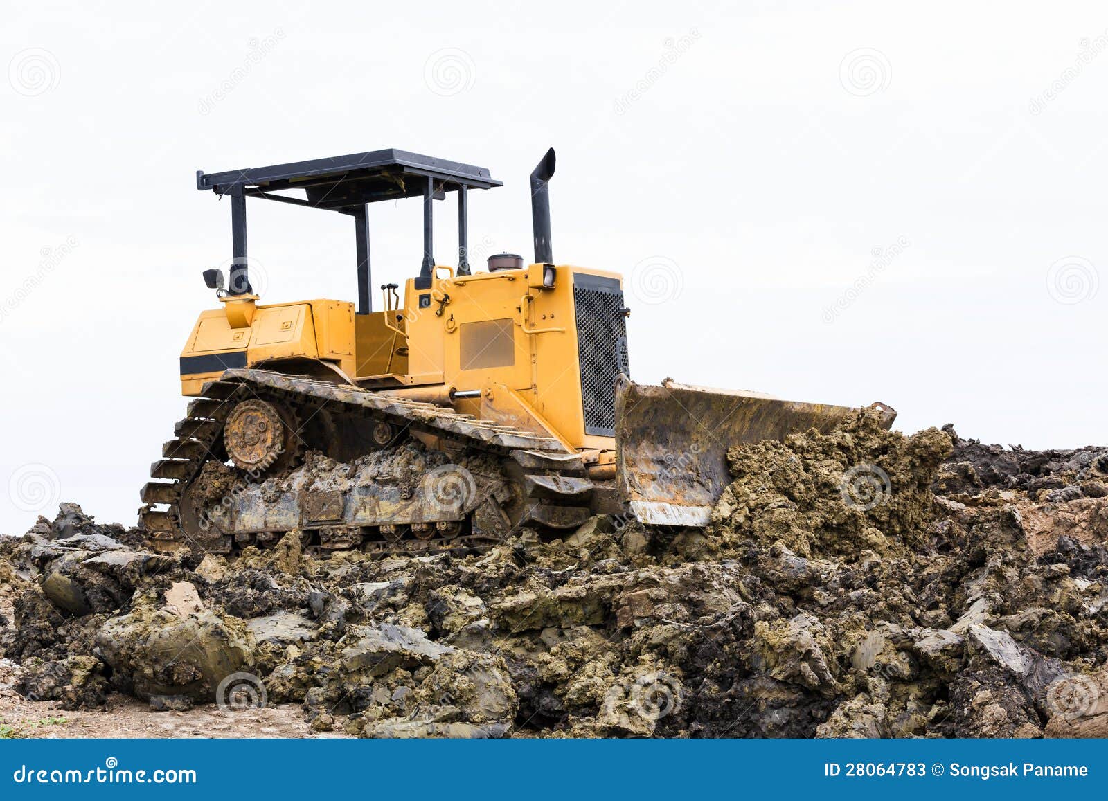 Bulldozer in Construction Site Stock Image - Image of hydraulic ...