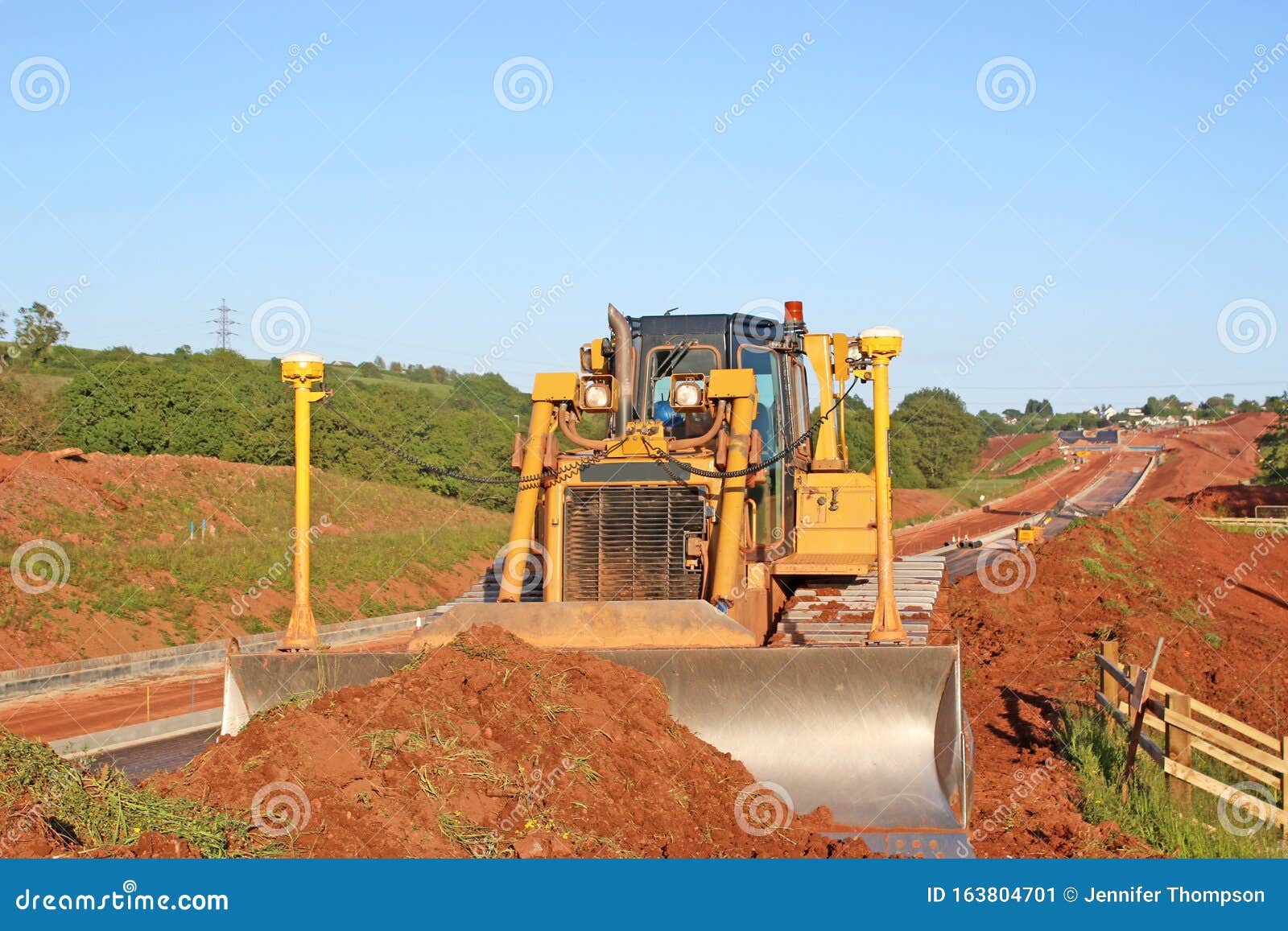 Bulldozer on a Construction Site Stock Image - Image of site, gravel ...